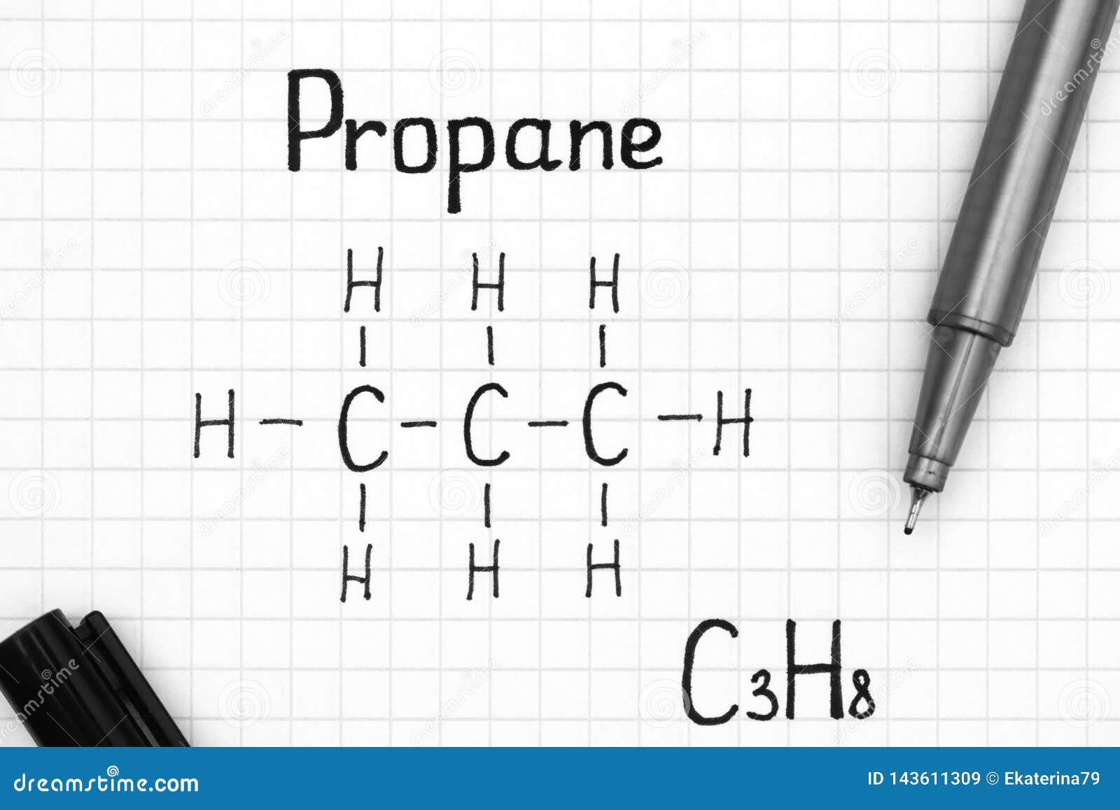 Chemical Formula of Propane with Black Pen Stock Image - Image of text ...