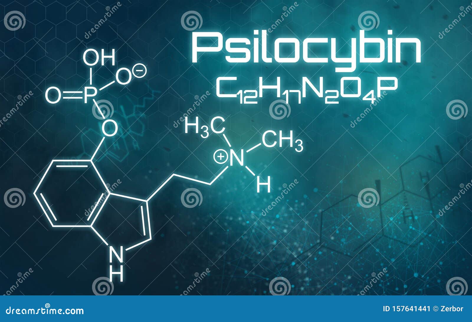 Chemical Formula of Psilocybin on a Futuristic Background Stock ... Chemical Formula of Psilocybin on a Futuristic Background Stock ...