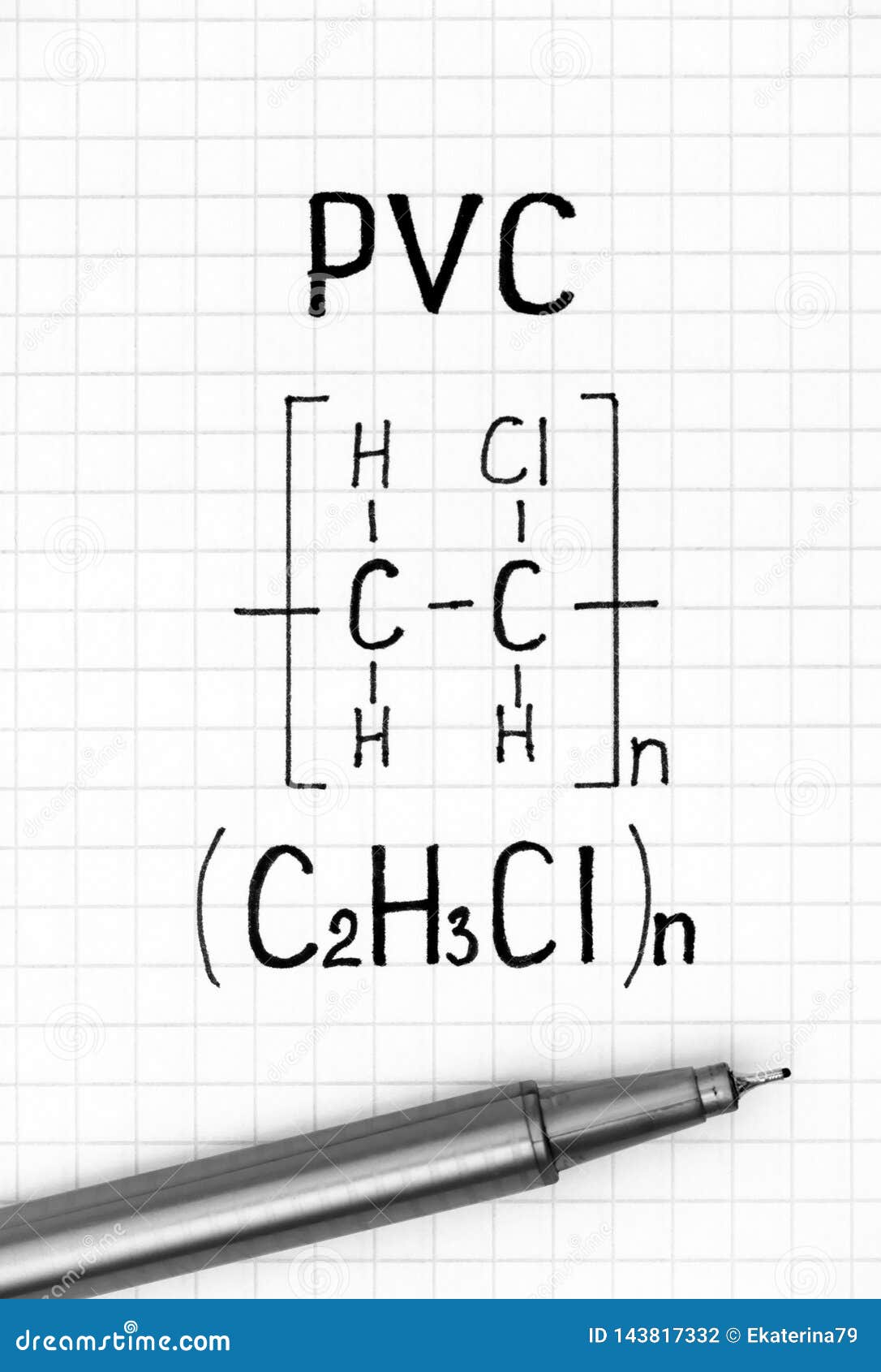 Chemical Formula of PVC with Black Pen Stock Photo - Image of structure ...