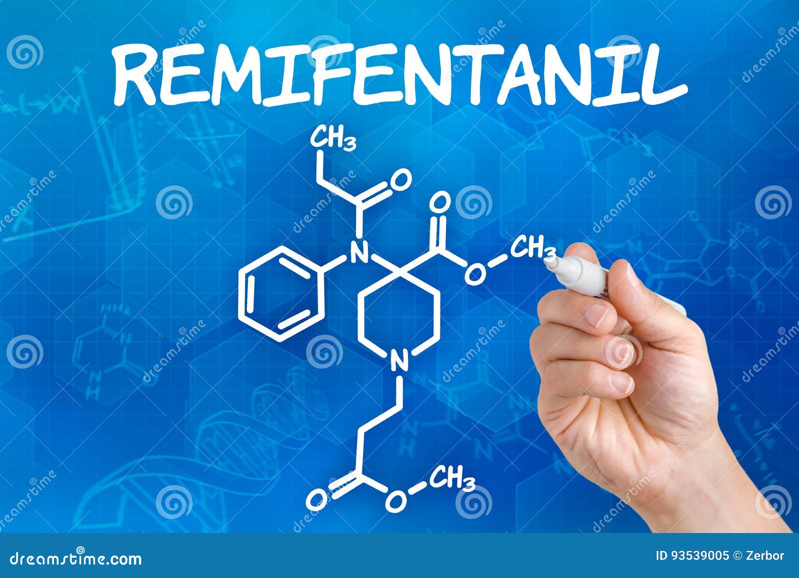 Chemical Formula of Remifentanil Stock Illustration - Illustration of ...