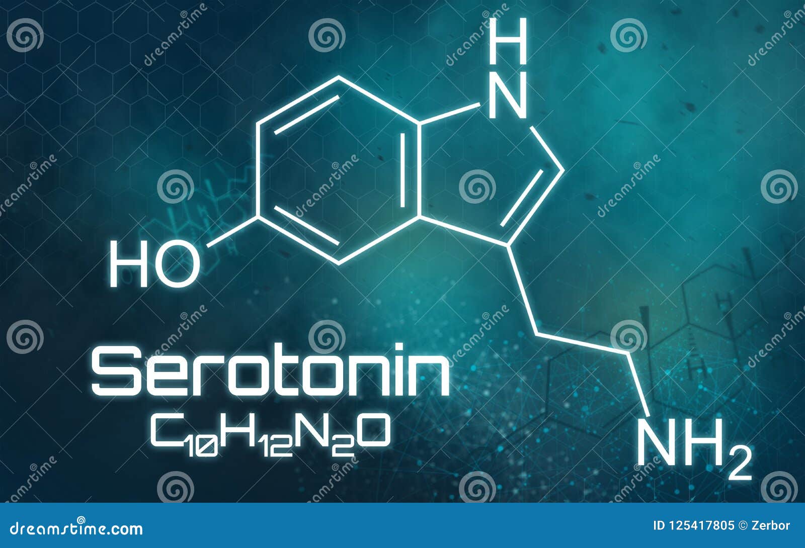 Chemical Formula of Serotonin Stock Illustration - Illustration of ...