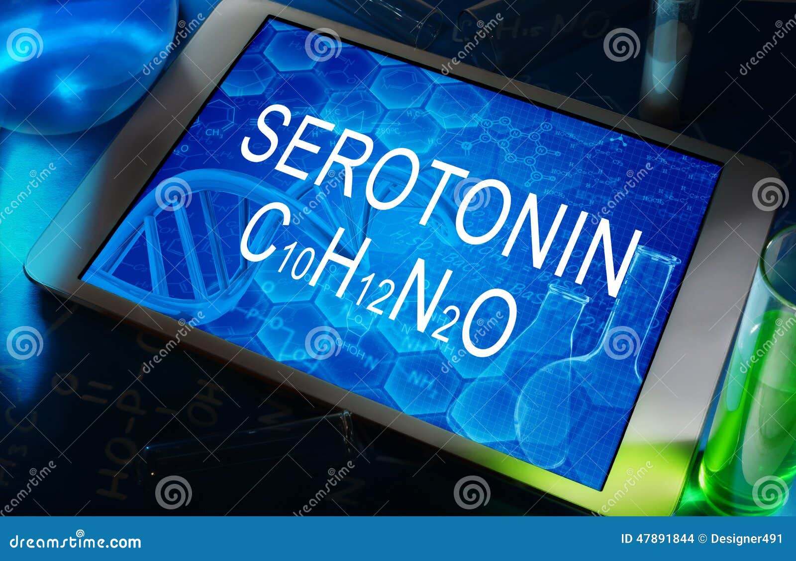 The Chemical Formula of Serotonin Stock Photo - Image of amino, medical ...