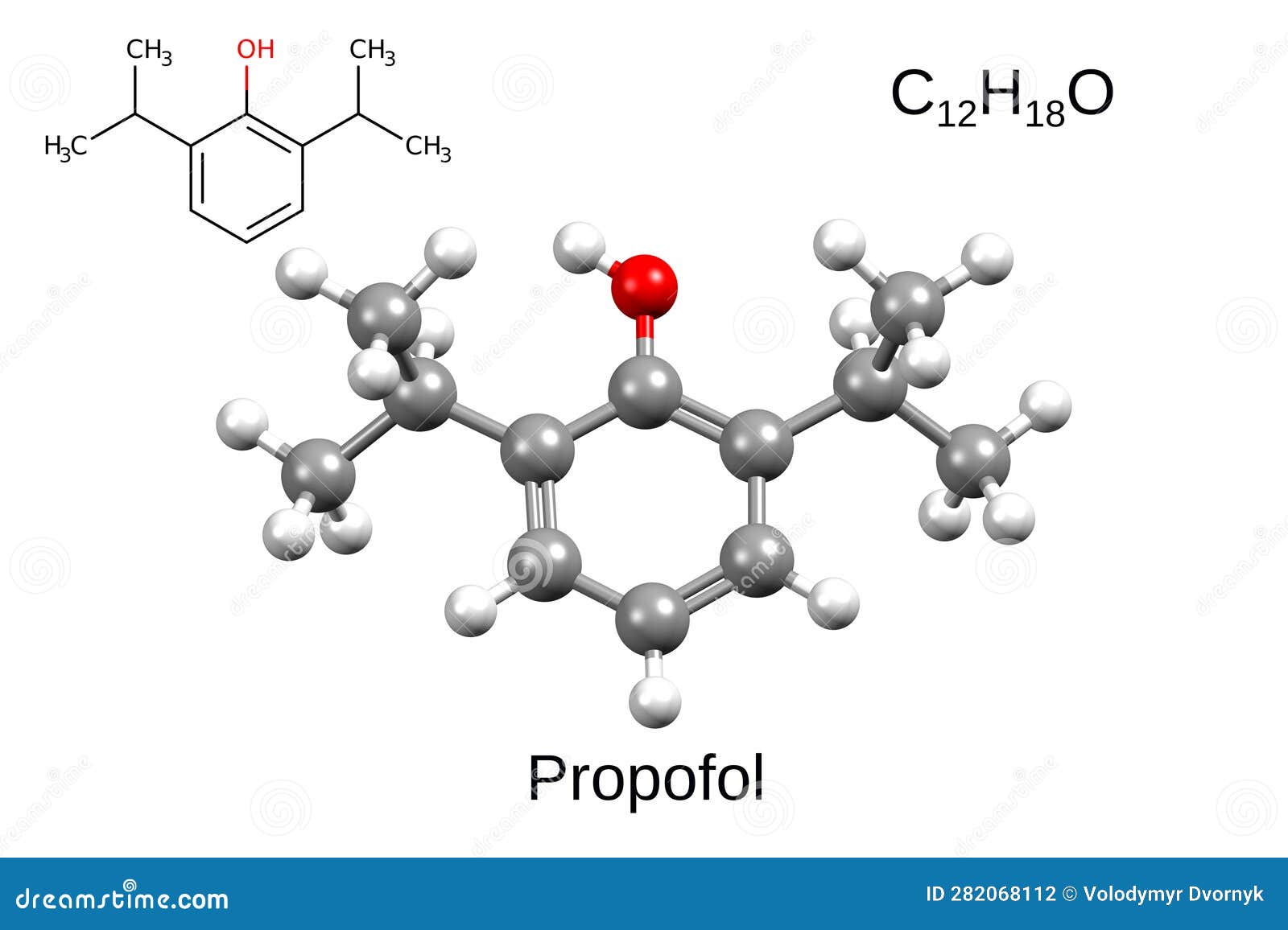 Chemical Formula Skeletal Formula And 3d Ball And Stick Model Of