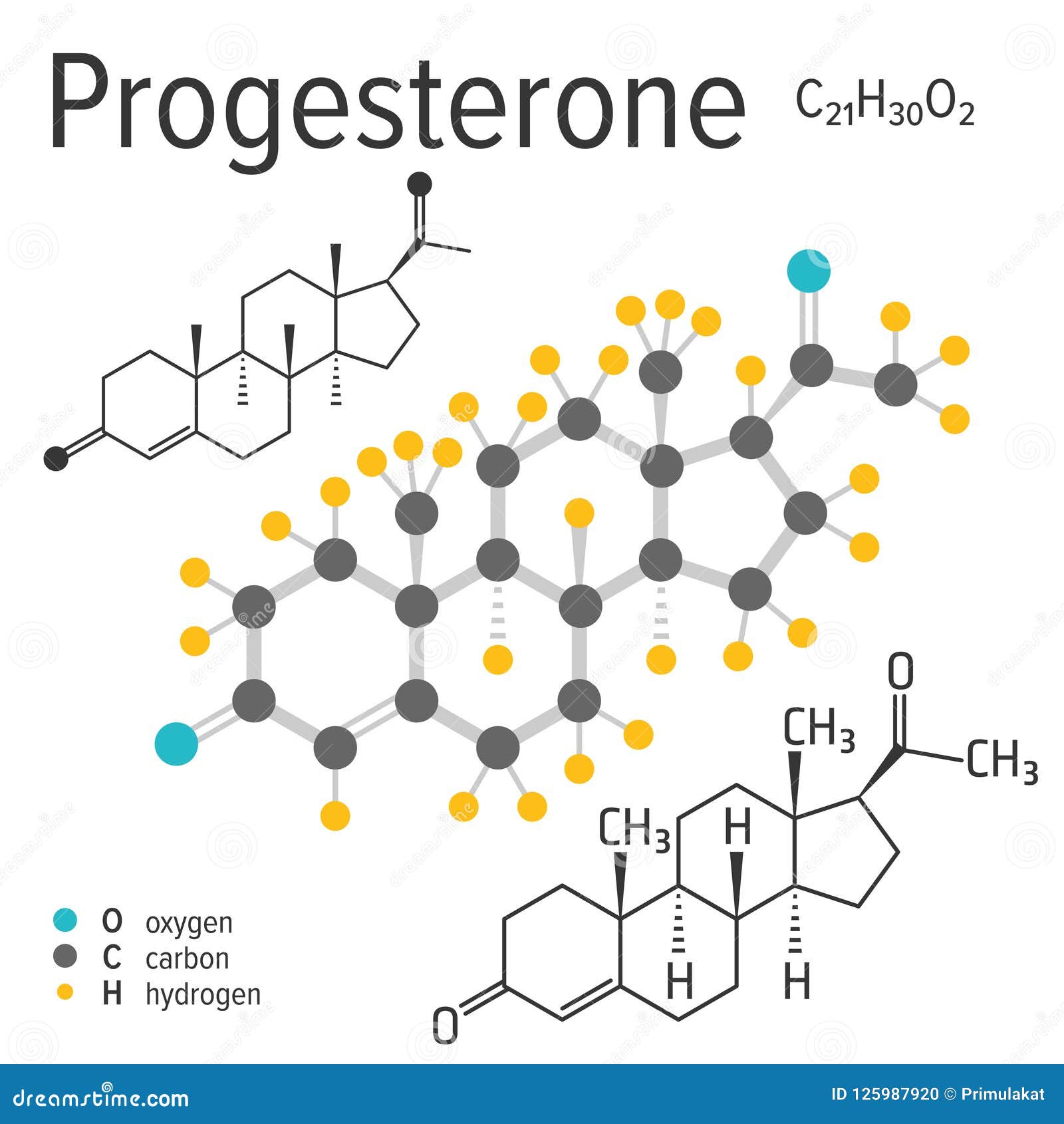 Progesterone Molecule Structure. Stock Illustration | CartoonDealer.com ...