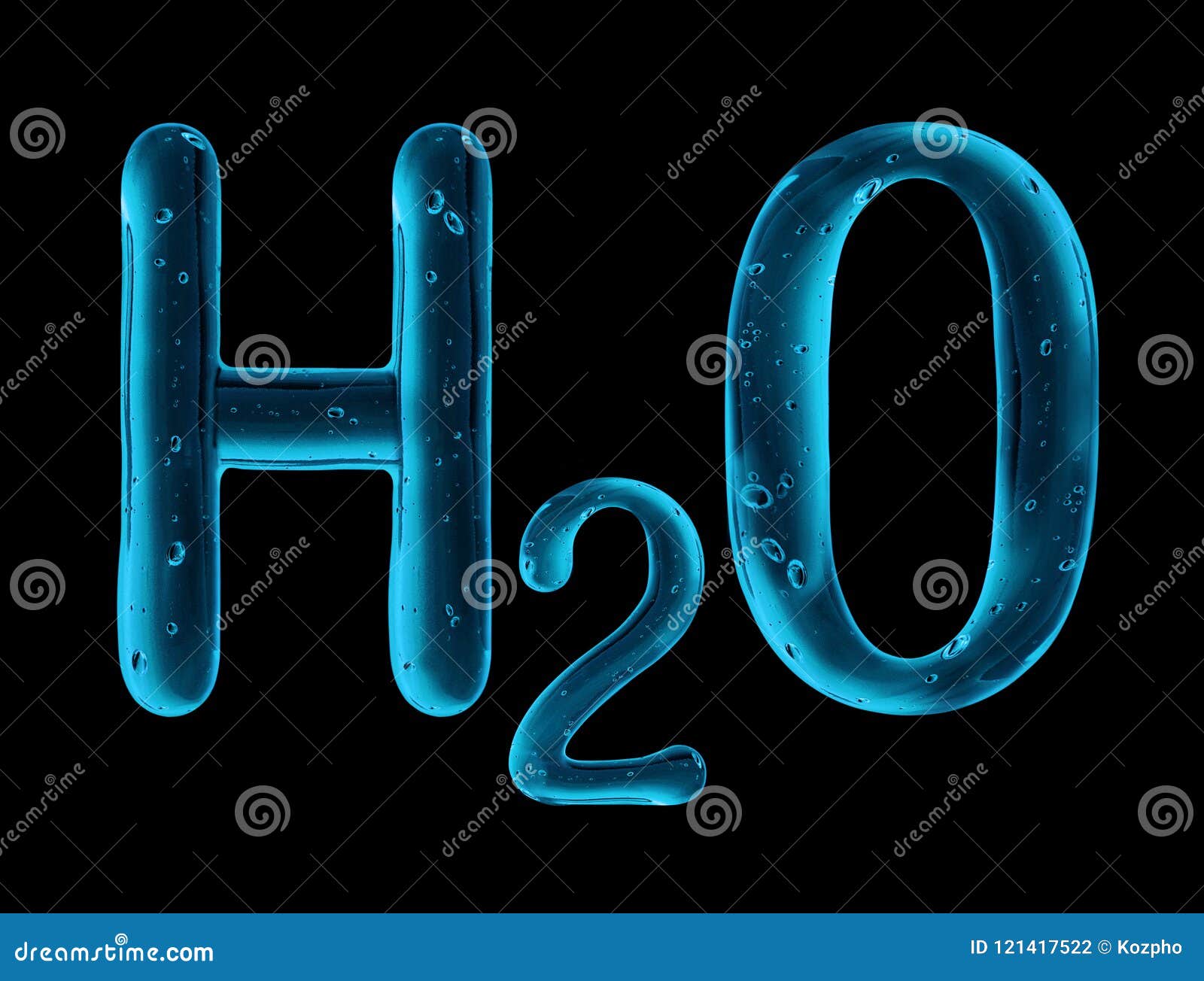 Chemical Formula of Water on Black Background Stock Illustration ...