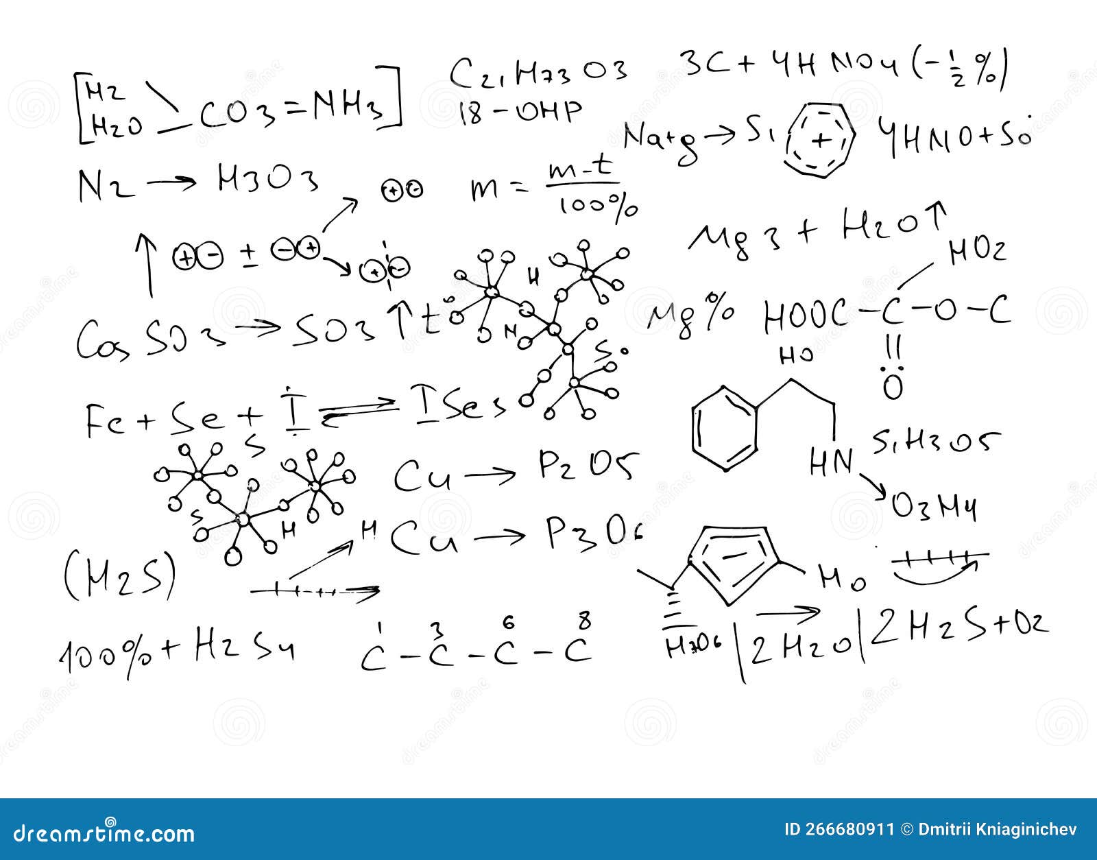Chemical Formulas and Expressions. Vector Scientific Background ...