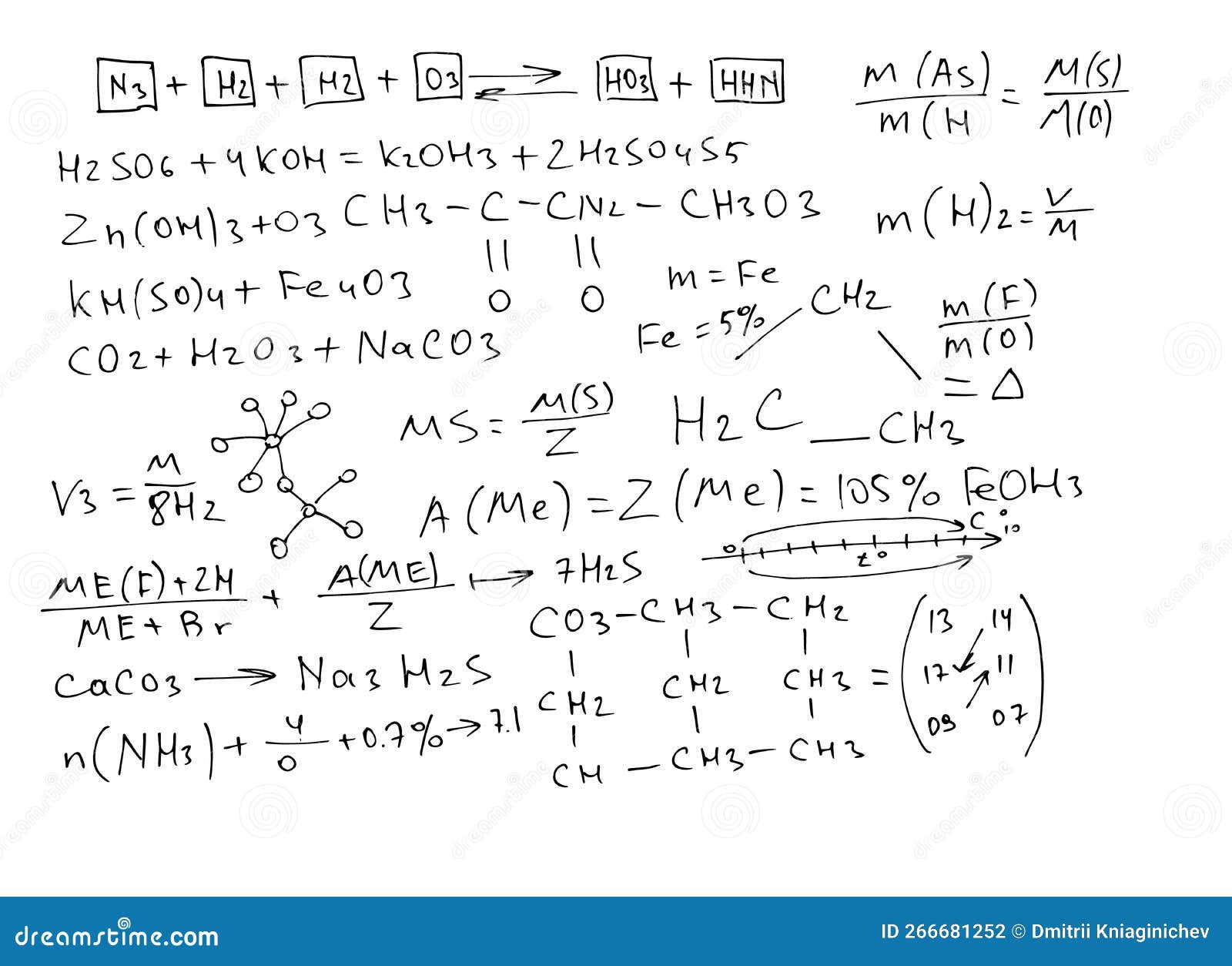 Chemical Formulas and Expressions. Vector Scientific Background ...