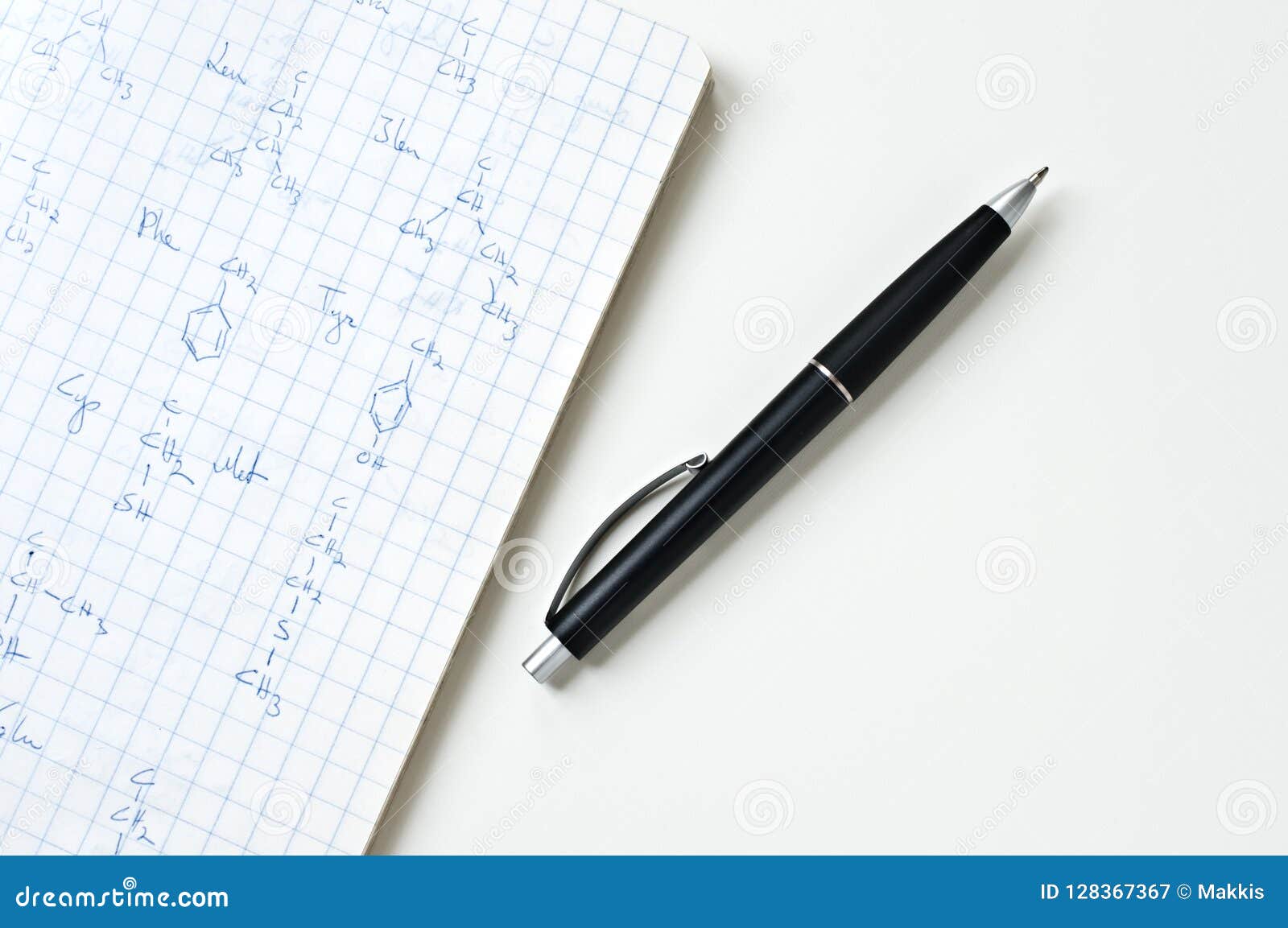 Chemical Formulas and Ballpoint Pen Stock Image - Image of point ...