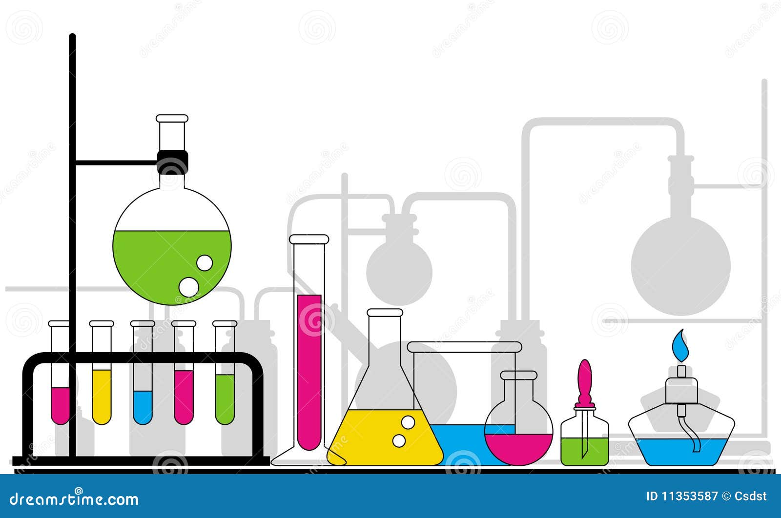 Set Of Chemical Glassware. Cartoon Vector | CartoonDealer.com #211839693