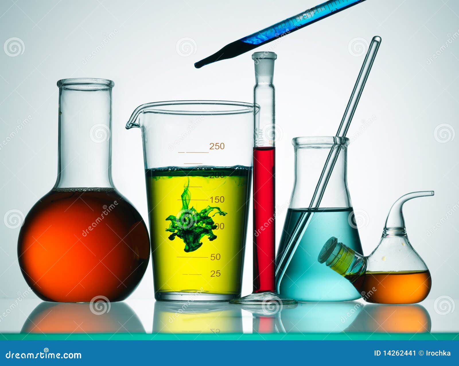 Chemical glassware stock image. Image of research, colours - 14262441