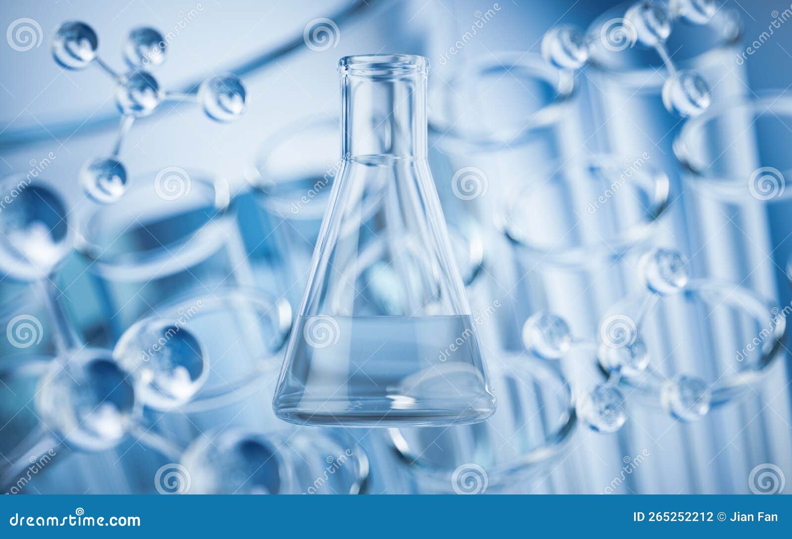 Chemical Glassware in the Laboratory, 3d Rendering Stock Illustration ...