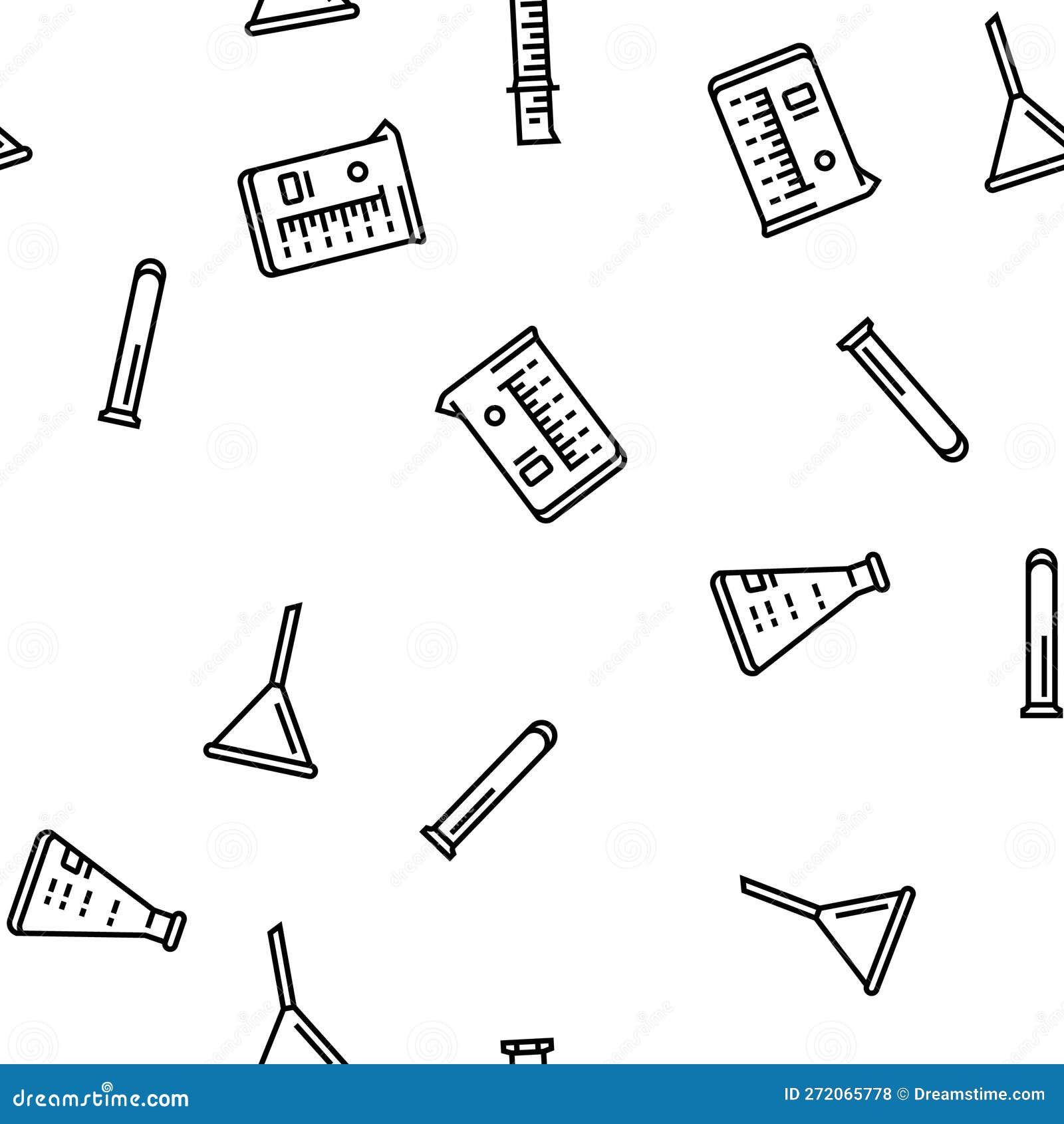 Chemical Glassware Laboratory Vector Seamless Pattern Stock Vector ...