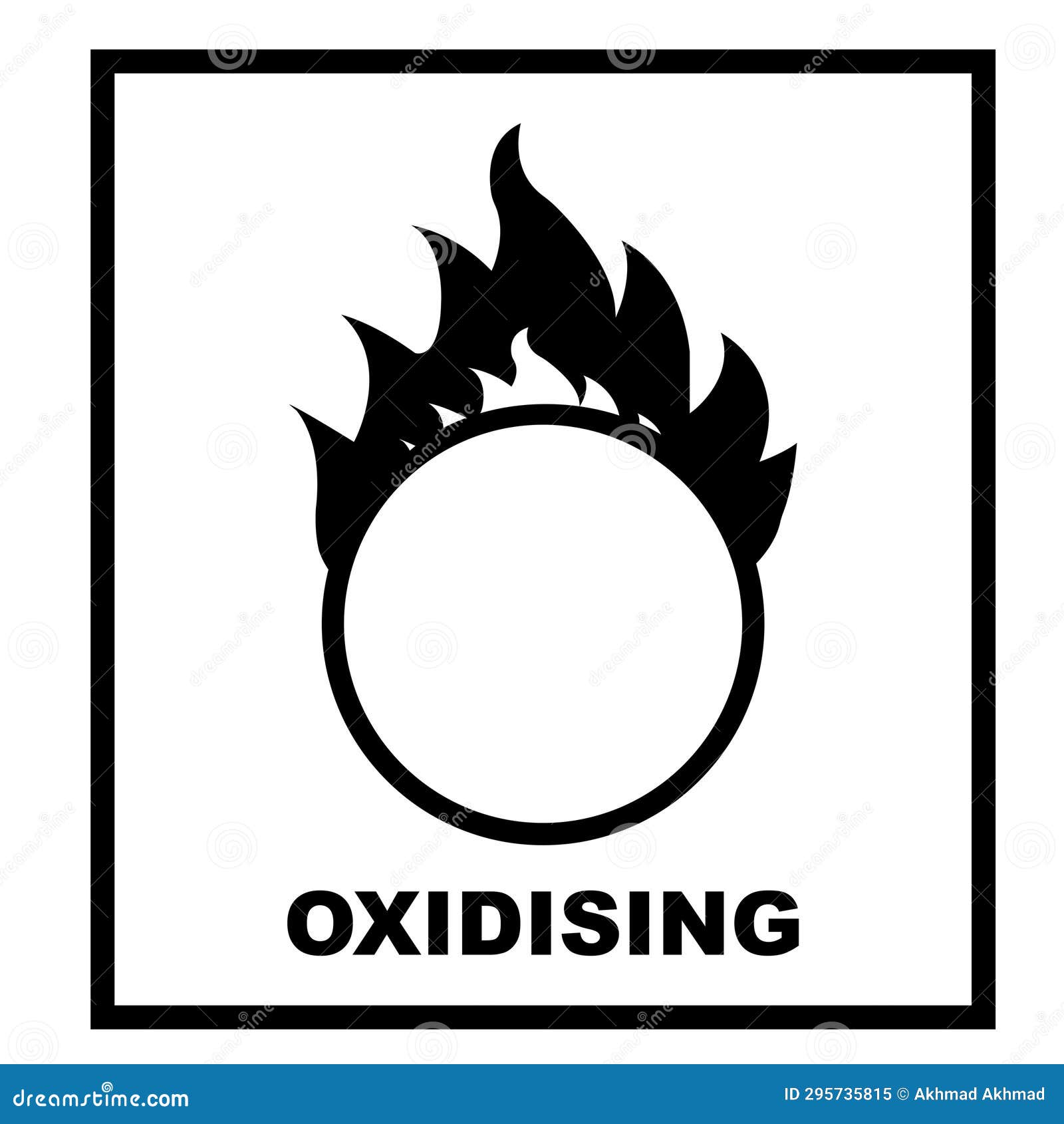 Oxidation Warning Symbol. GHS Label Vector Illustration | CartoonDealer ...