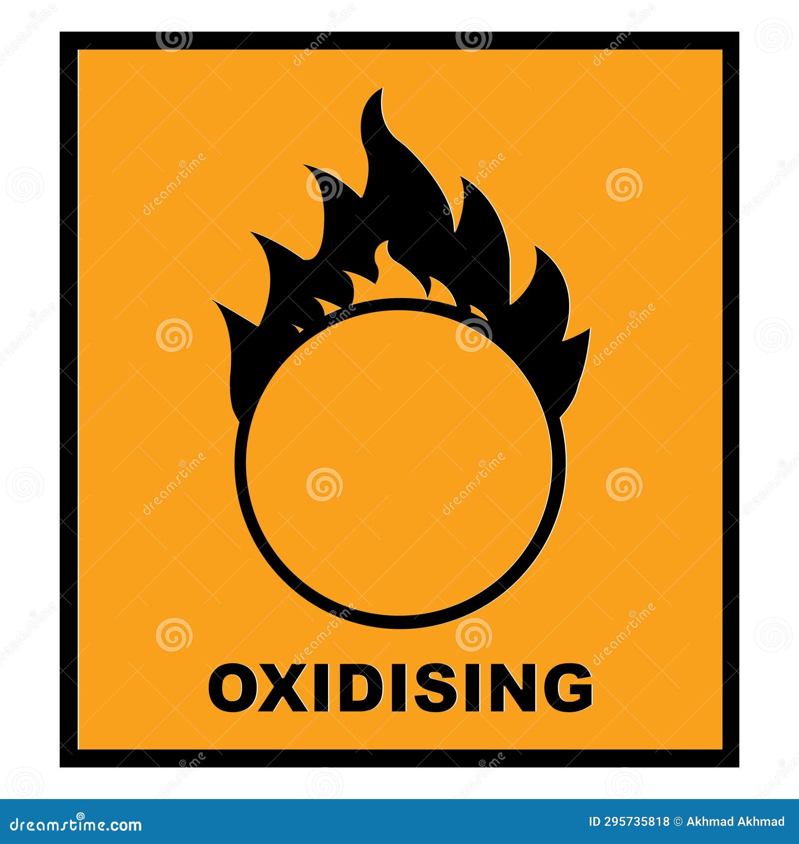 Oxidation Warning Symbol. GHS Label Vector Illustration | CartoonDealer ...