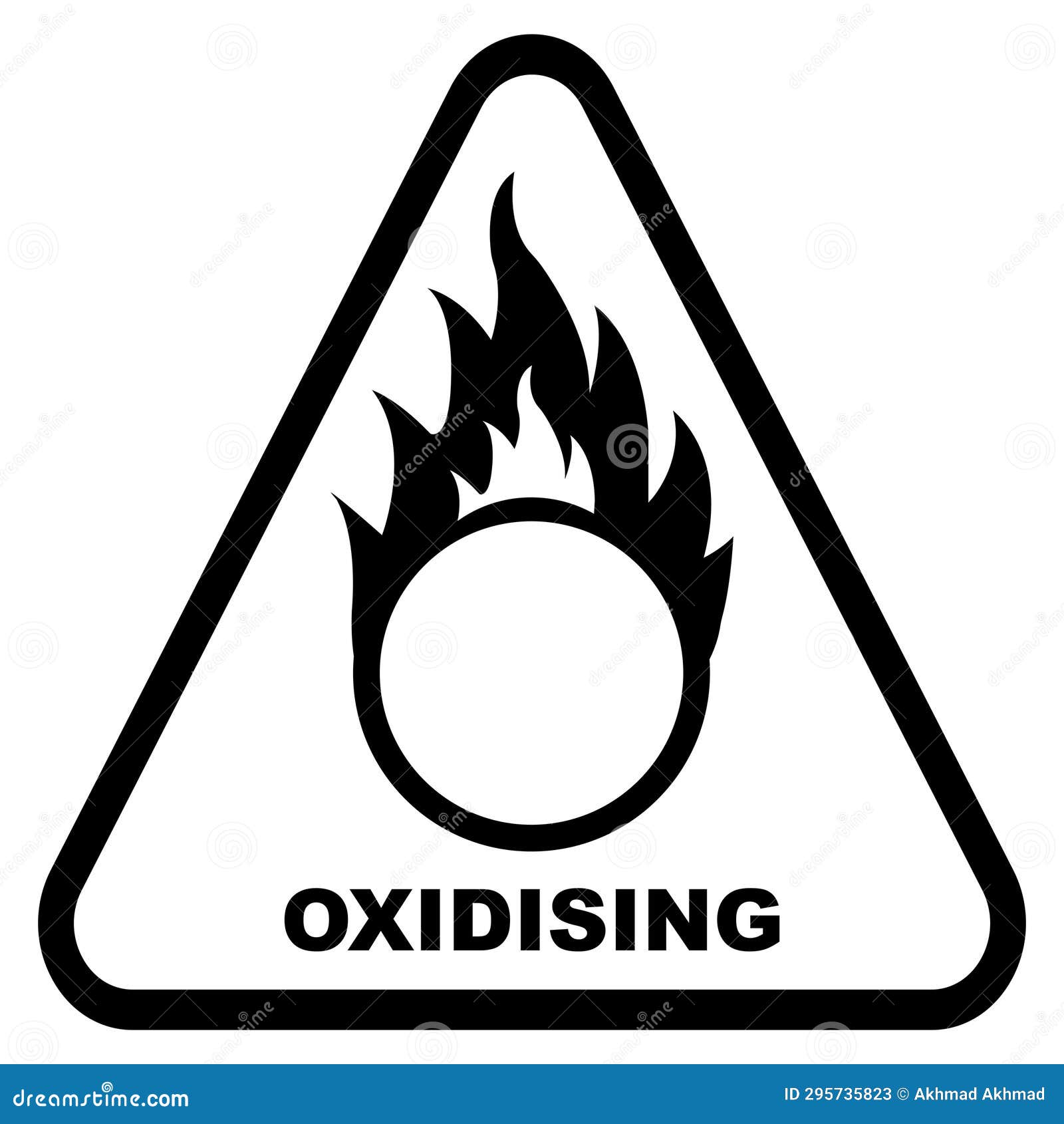 Oxidation Warning Symbol. GHS Label Vector Illustration | CartoonDealer ...