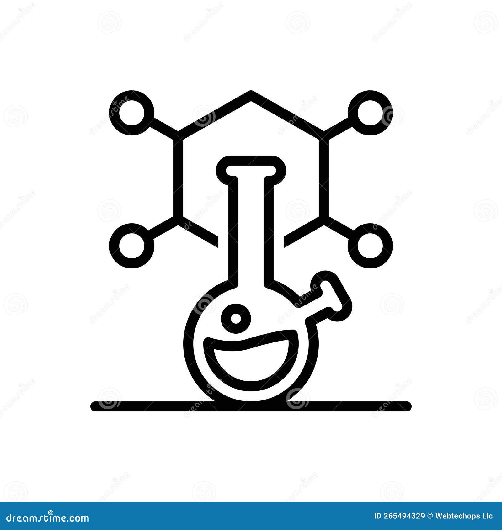 Black Line Icon for Chemical, Laboratory and Chemistry Stock Vector ...