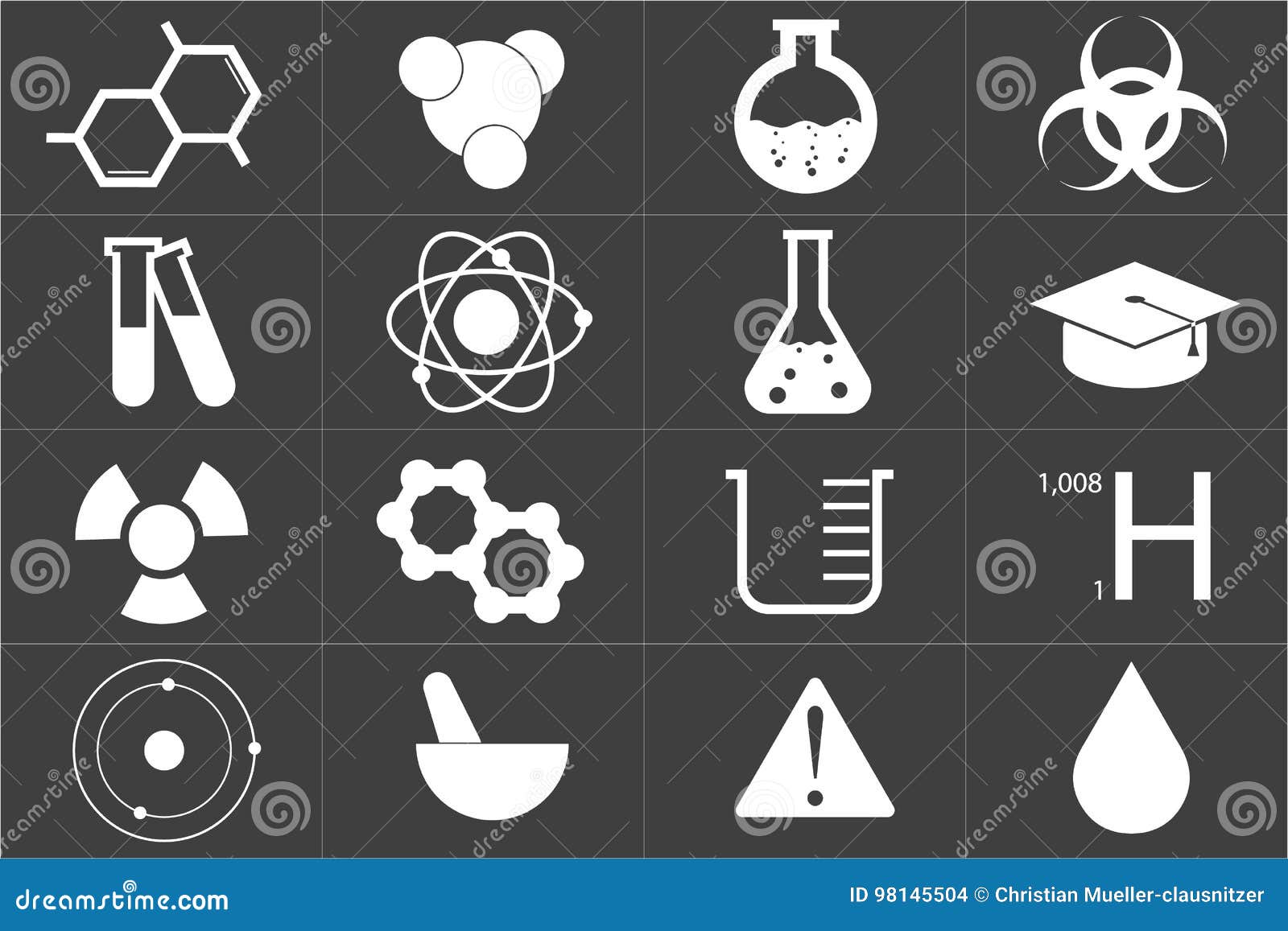 Chemical icon set stock vector. Illustration of flask - 98145504