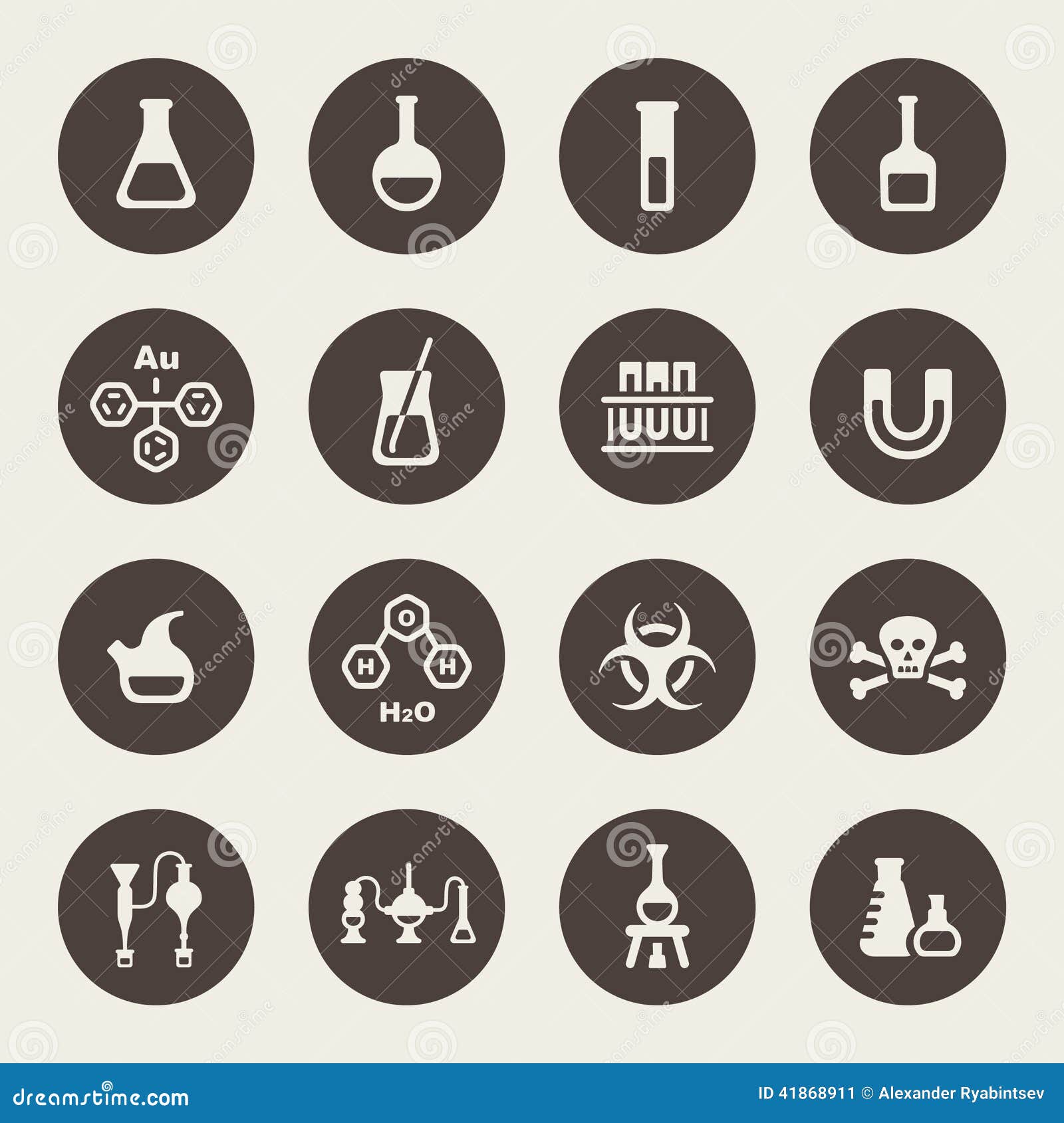 Chemical icon set stock vector. Illustration of laboratory - 41868911