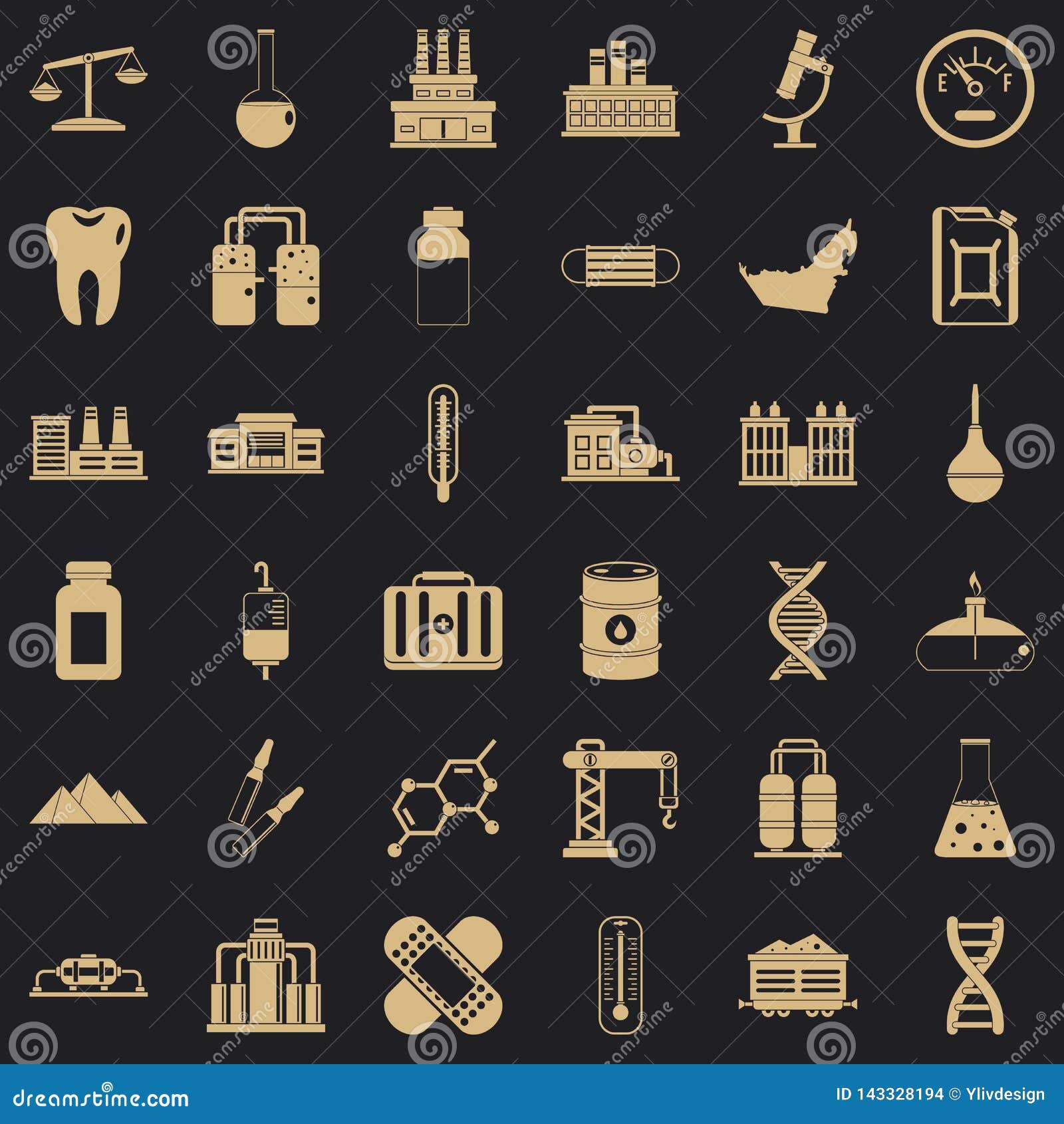 Chemical Industry Icons Set, Simple Style Stock Vector - Illustration ...