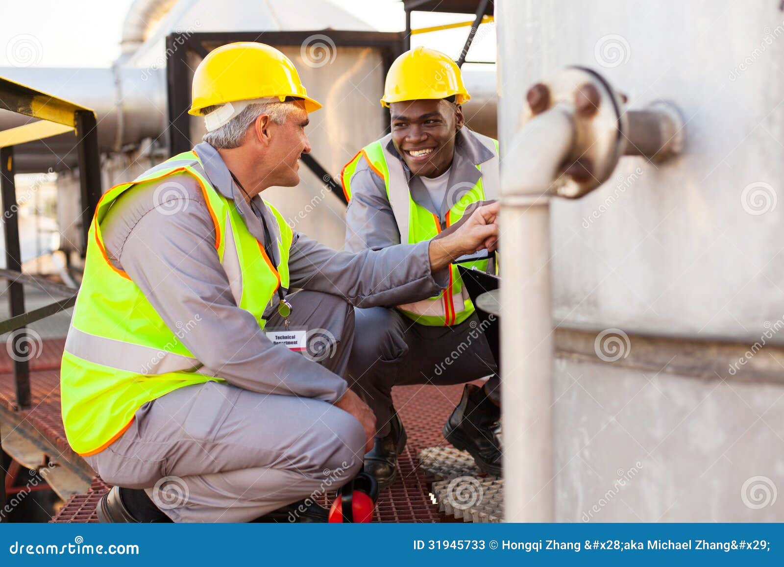 Chemical Industry Technicians Stock Image - Image of pipe, black: 31945733