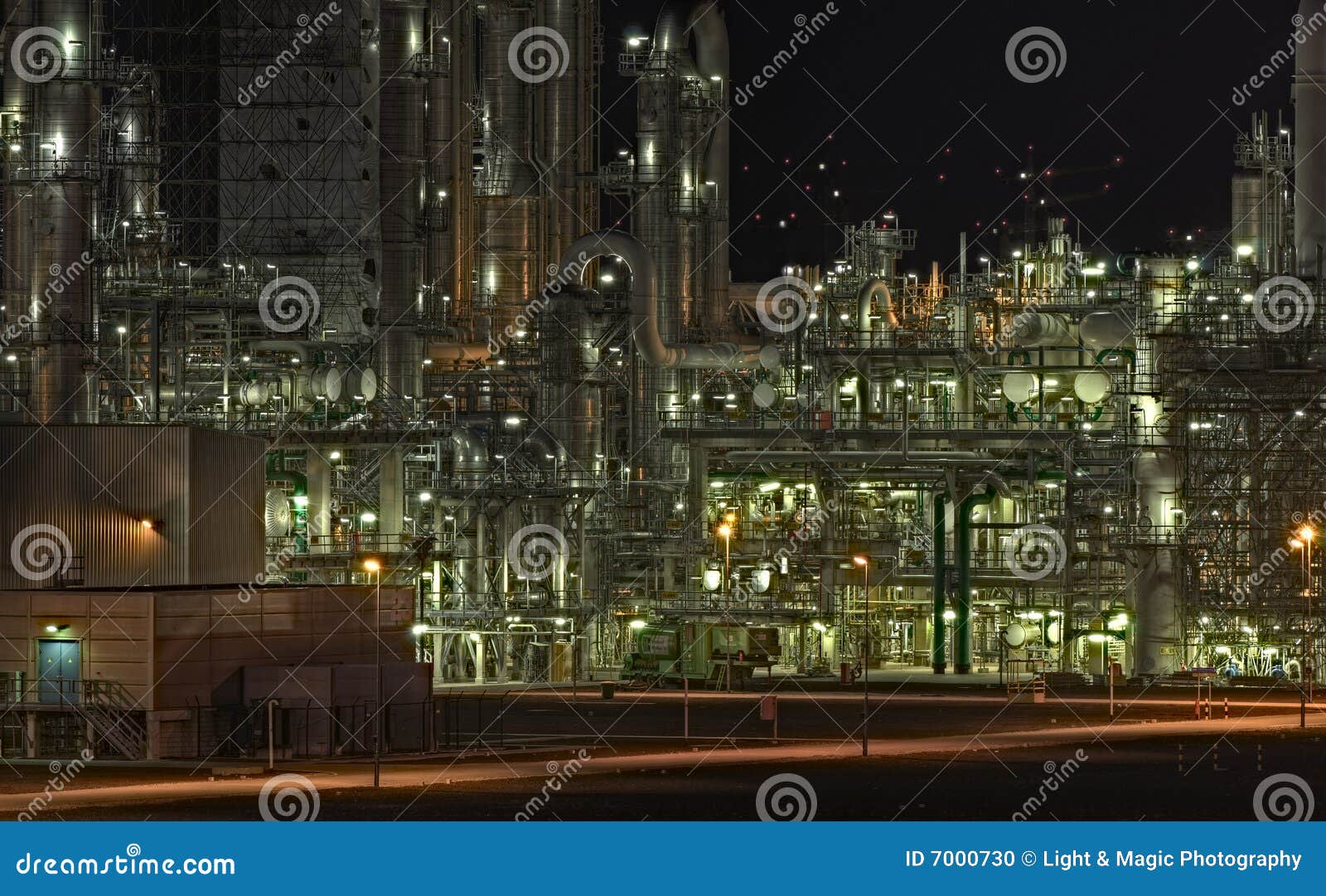 Chemical Installation stock photo. Image of chemical, night - 7000730