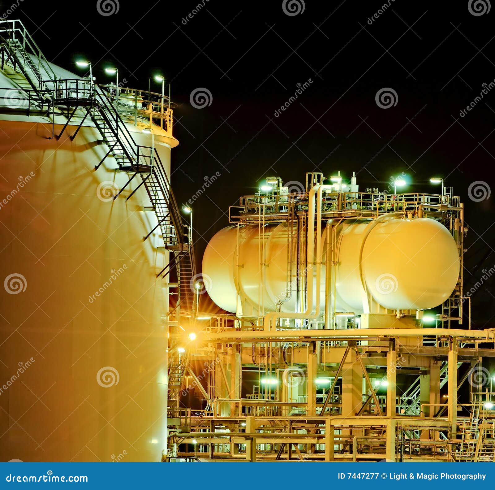 Chemical Installation stock image. Image of night, poisonous - 7447277