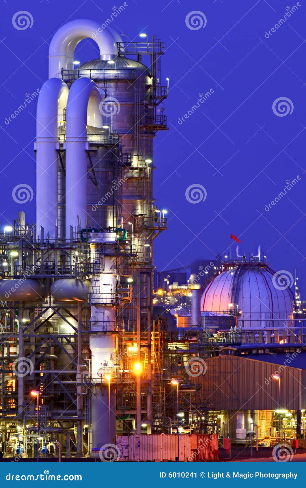 Chemical Installation at Night Stock Image - Image of factory ...