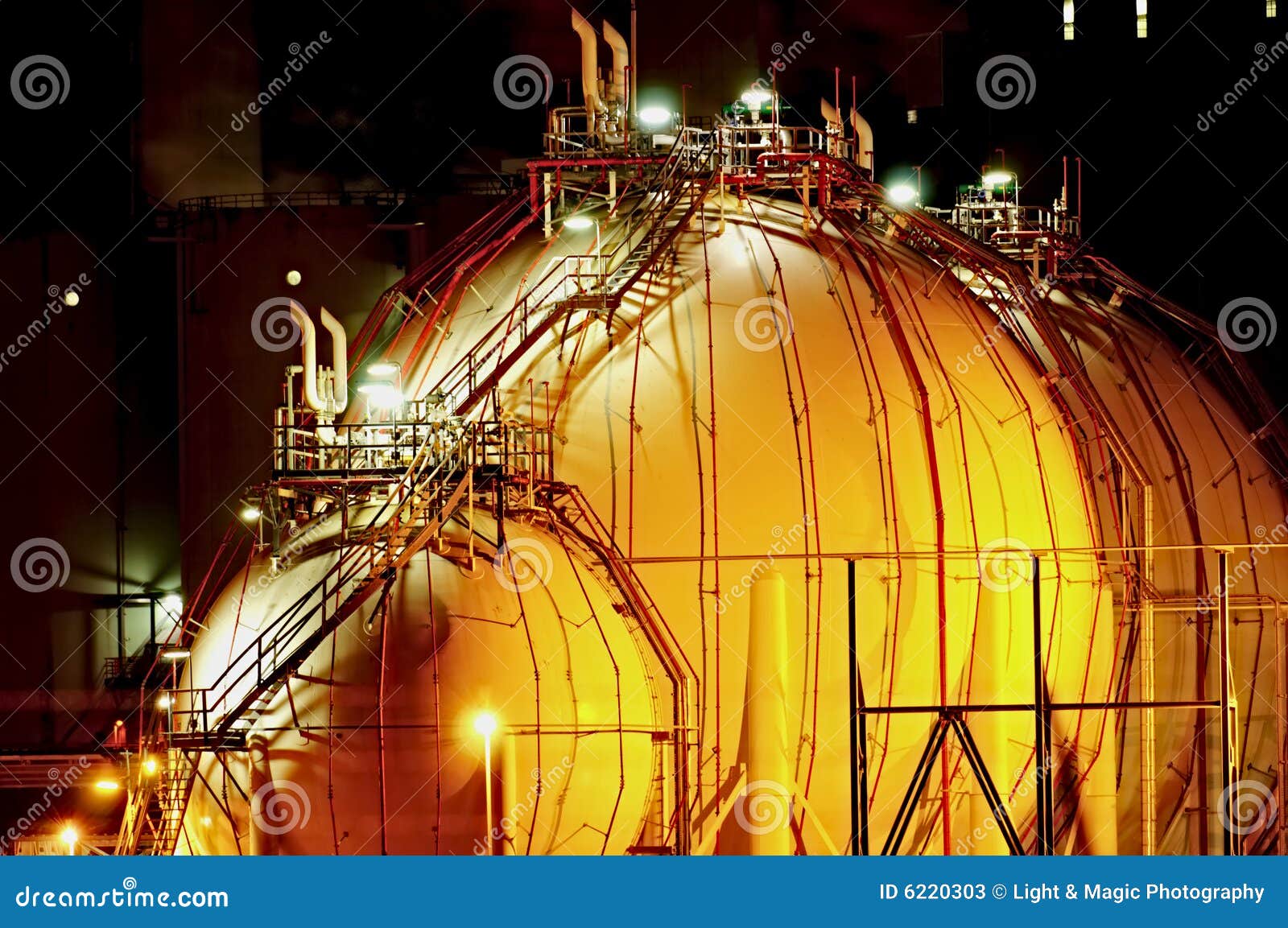 Chemical Installation at Night Stock Image - Image of black, liquid ...