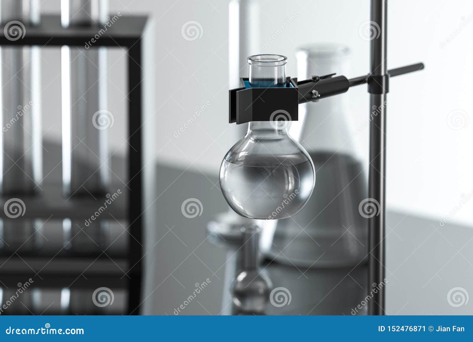 Chemical Instruments and Reagents in the Lab, 3d Rendering Stock ...