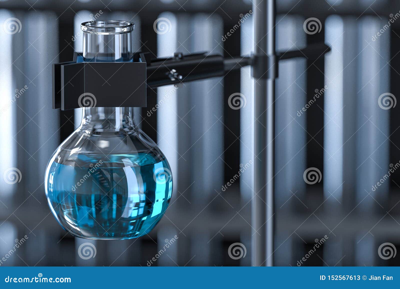 Chemical Instruments and Reagents in the Lab, 3d Rendering Stock ...