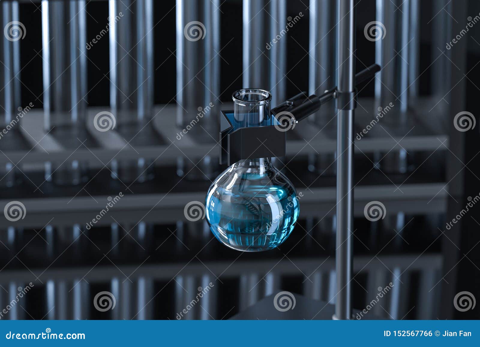 Chemical Instruments and Reagents in the Lab, 3d Rendering Stock ...