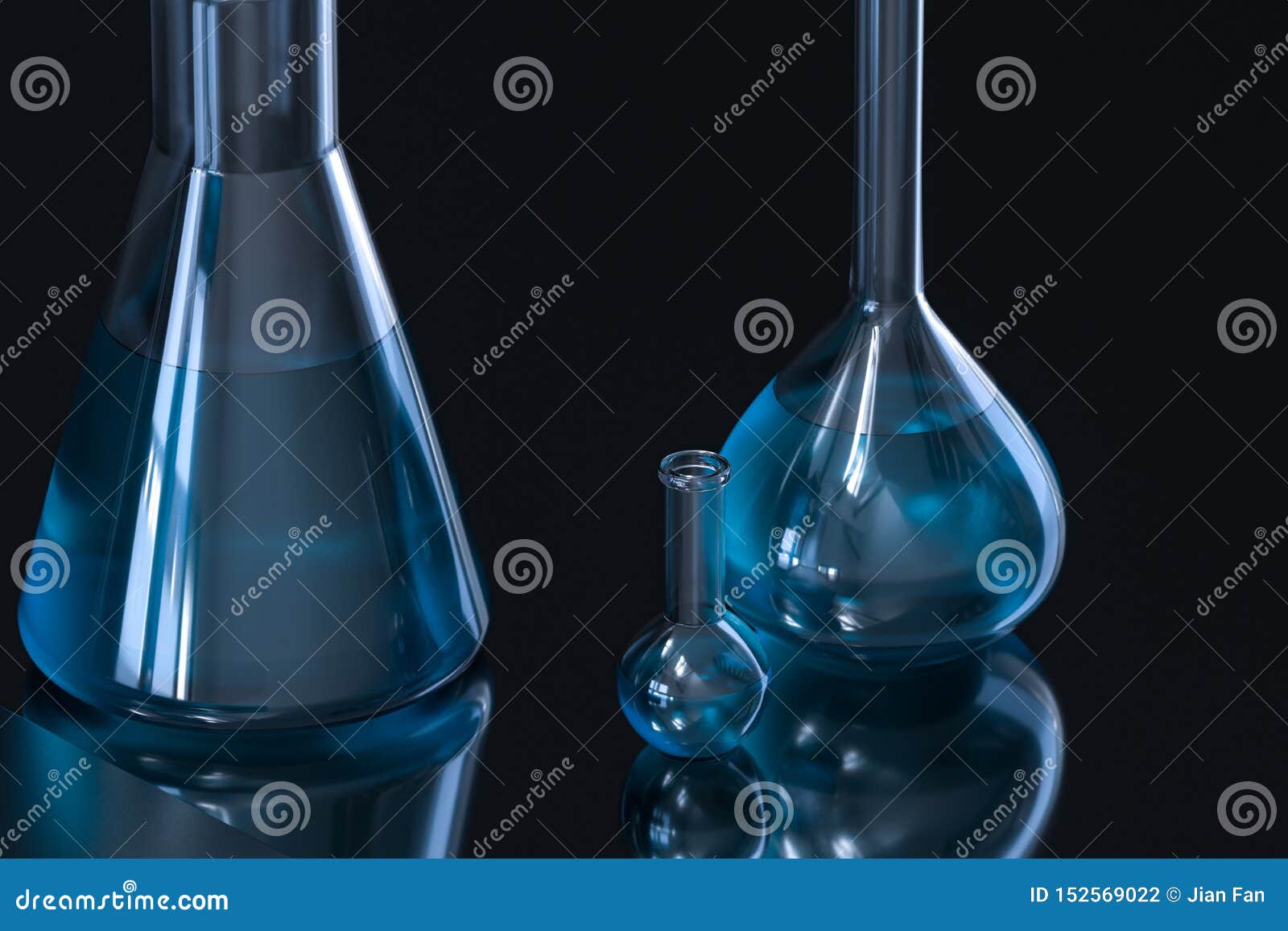 Chemical Instruments and Reagents in the Lab, 3d Rendering Stock ...