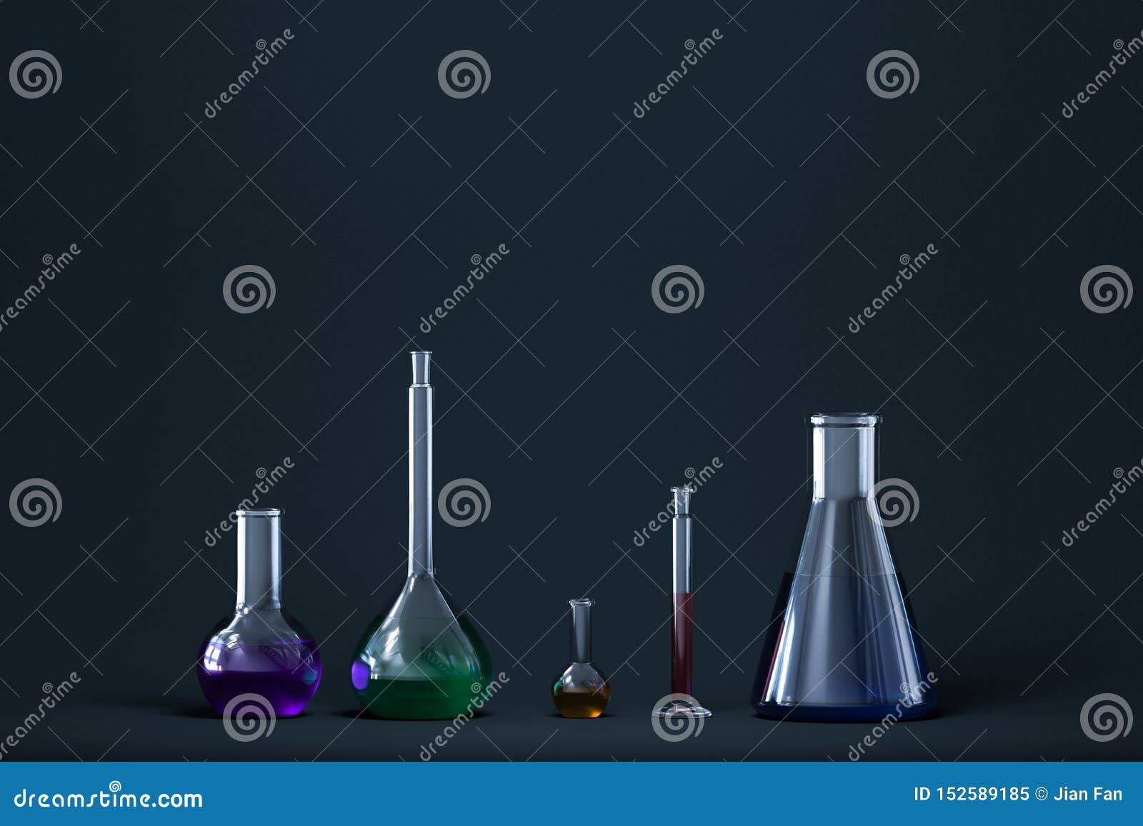 Chemical Instruments and Reagents in the Lab, 3d Rendering Stock ...