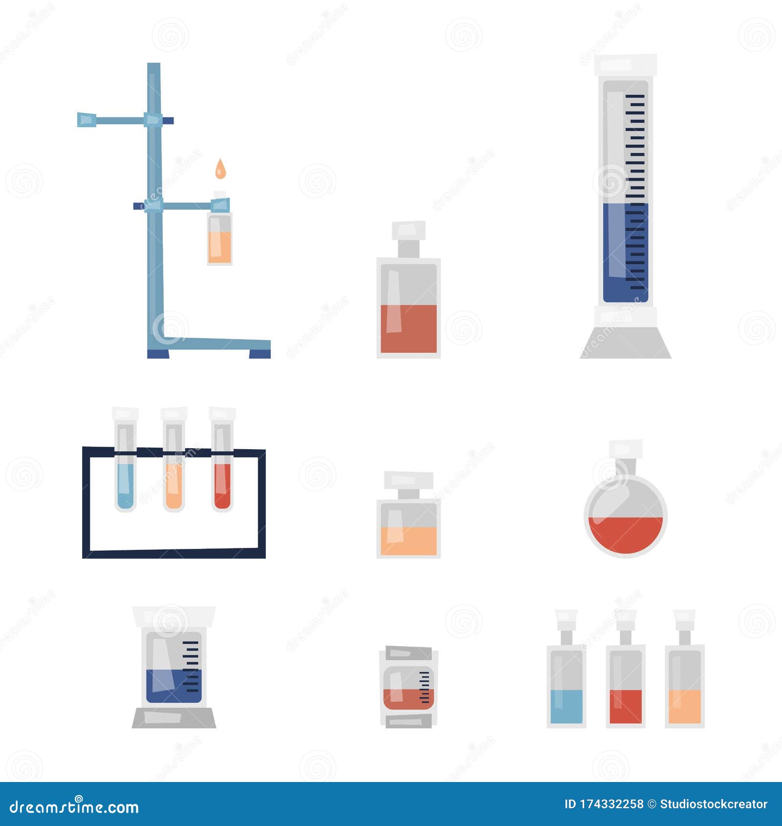 Different Chemistry Glassware With Bubbles Royalty-Free Stock Image ...