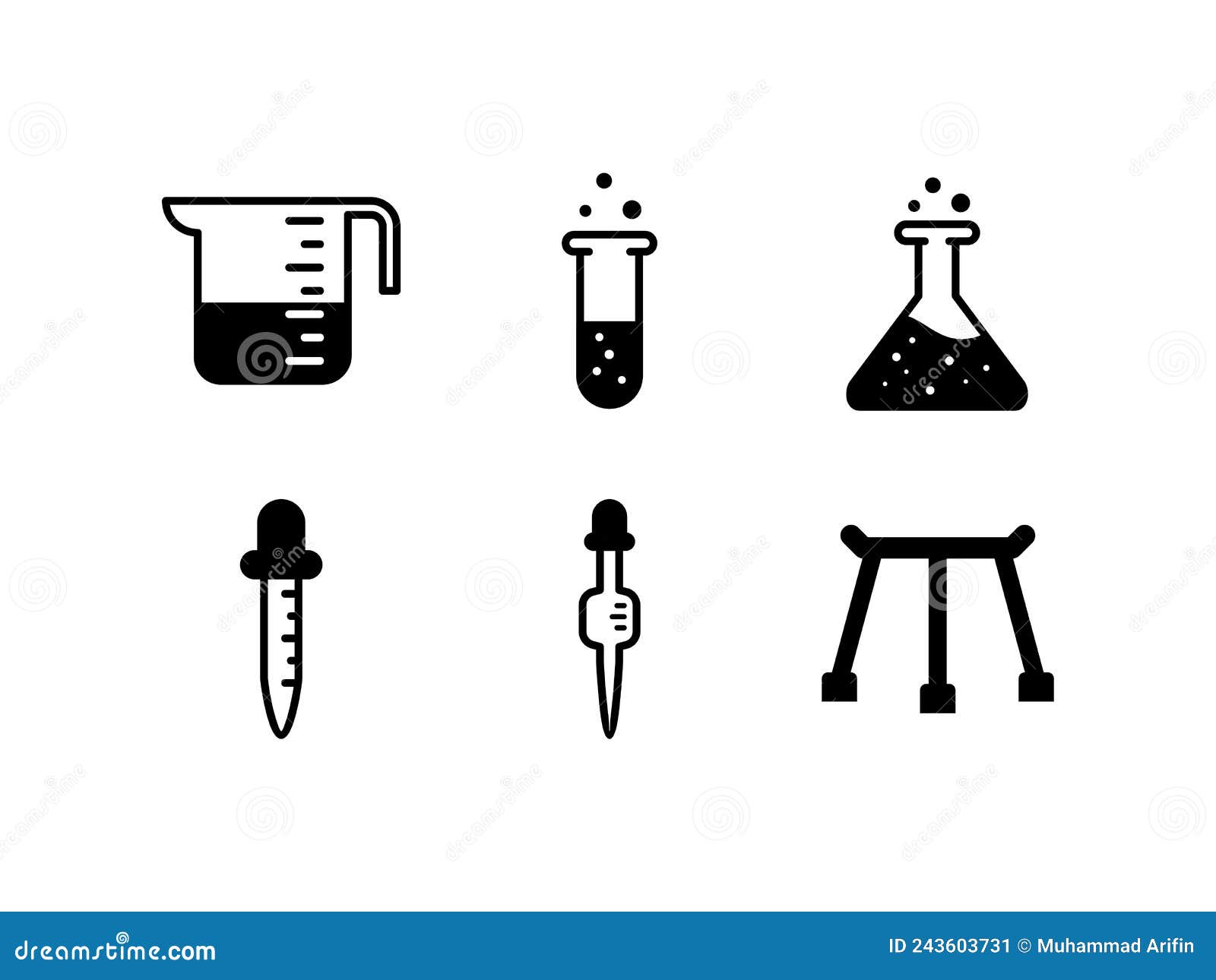 Chemical Lab in Glyph Icon Set, Solid Color Icon, Chemistry Tools Icon ...