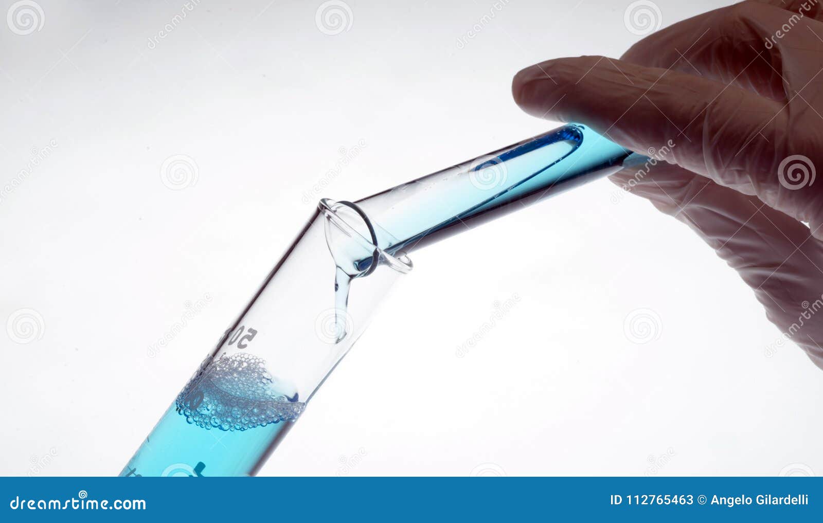 Chemical Lab, Hand with Graduated Test Tubes Stock Image - Image of ...