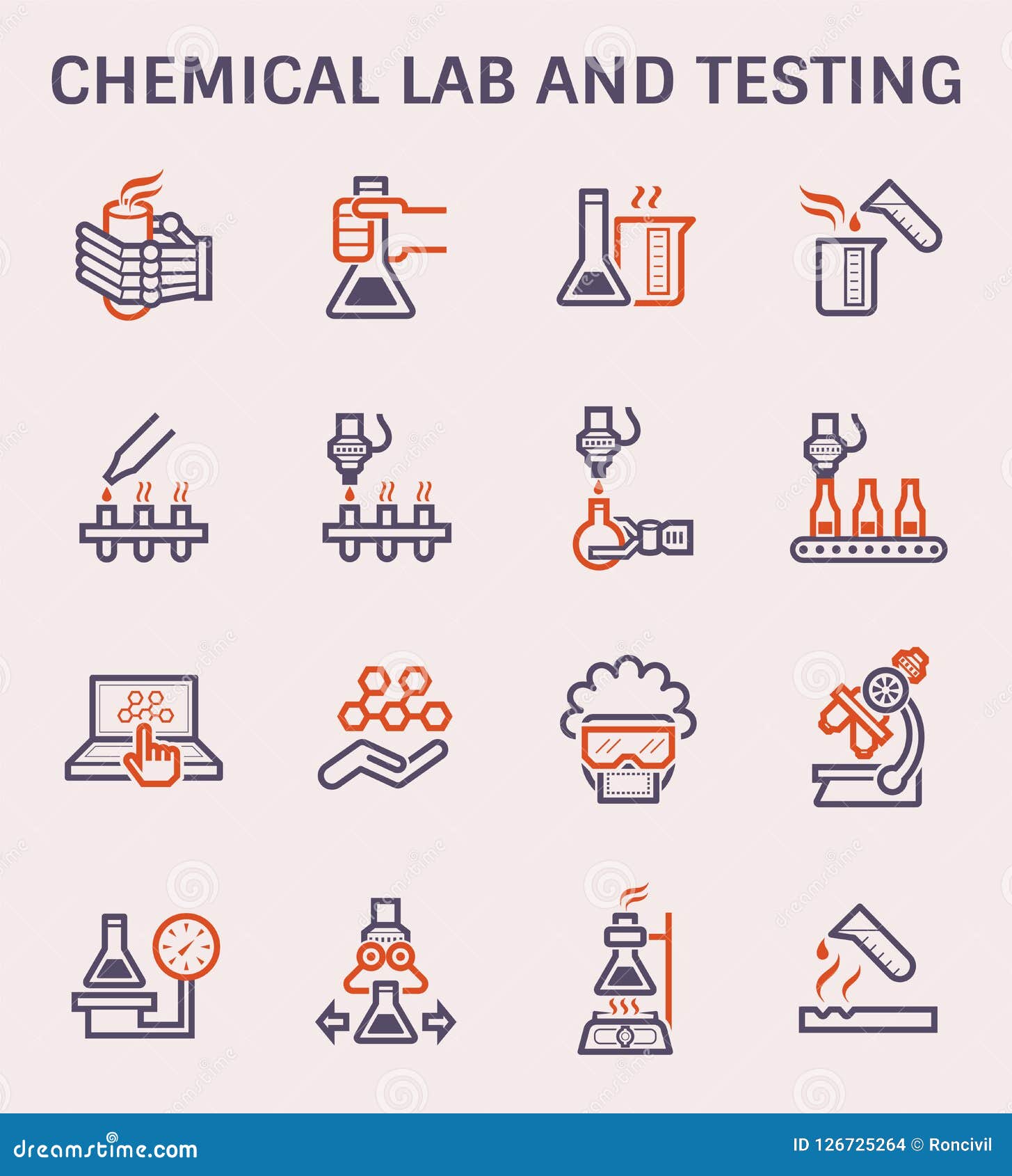 Chemical lab icon stock vector. Illustration of flask - 126725264