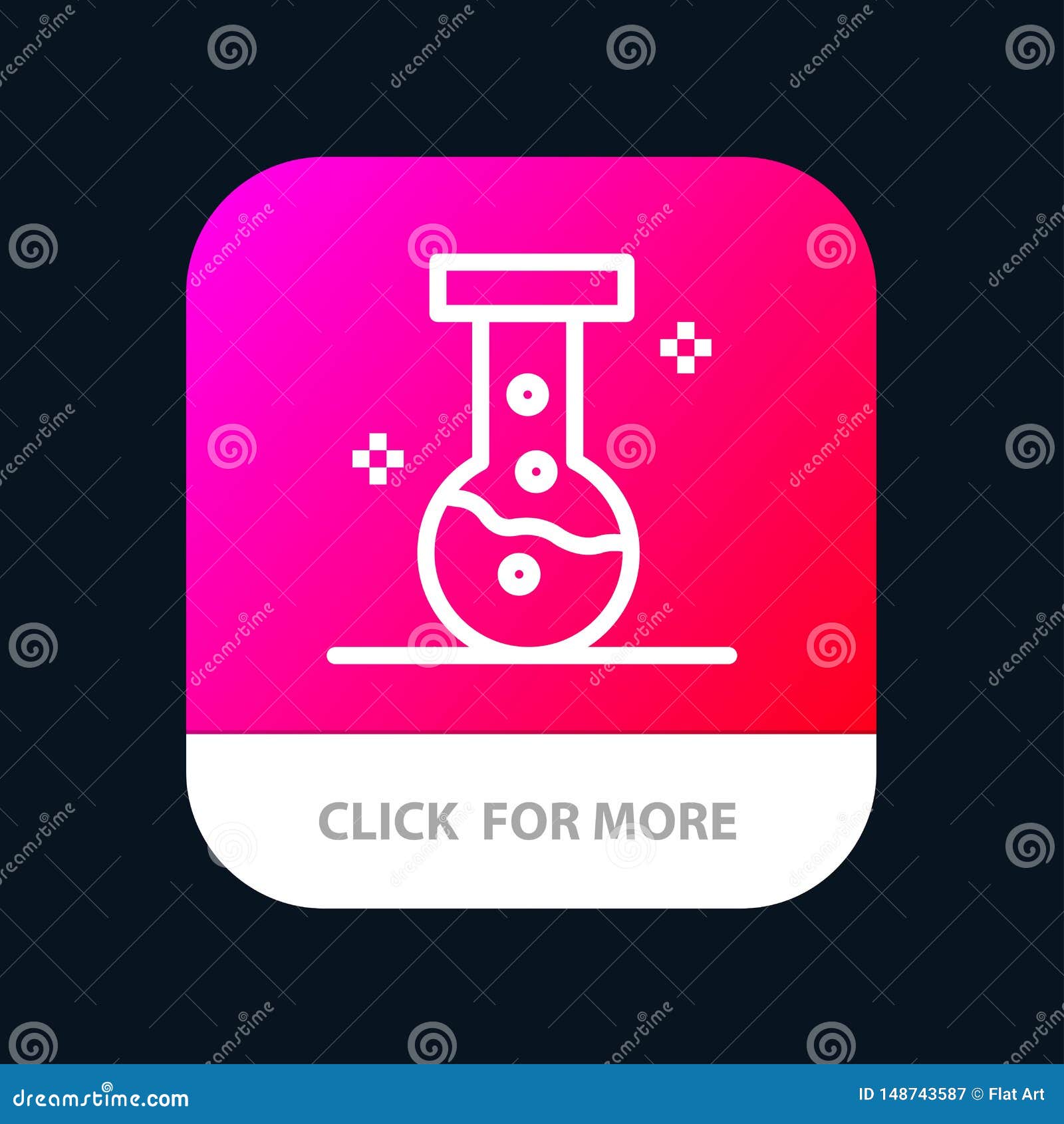Chemical, Lab, Laboratory Mobile App Button. Android and IOS Line ...