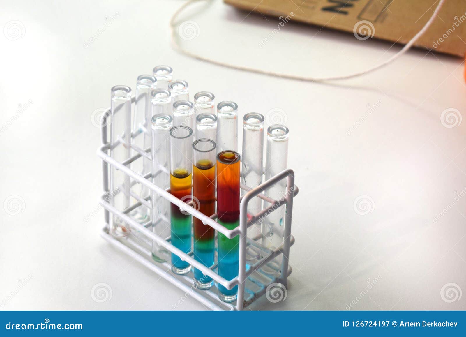 Chemical Laboratory with Different Chemical Flasks Stock Image - Image ...