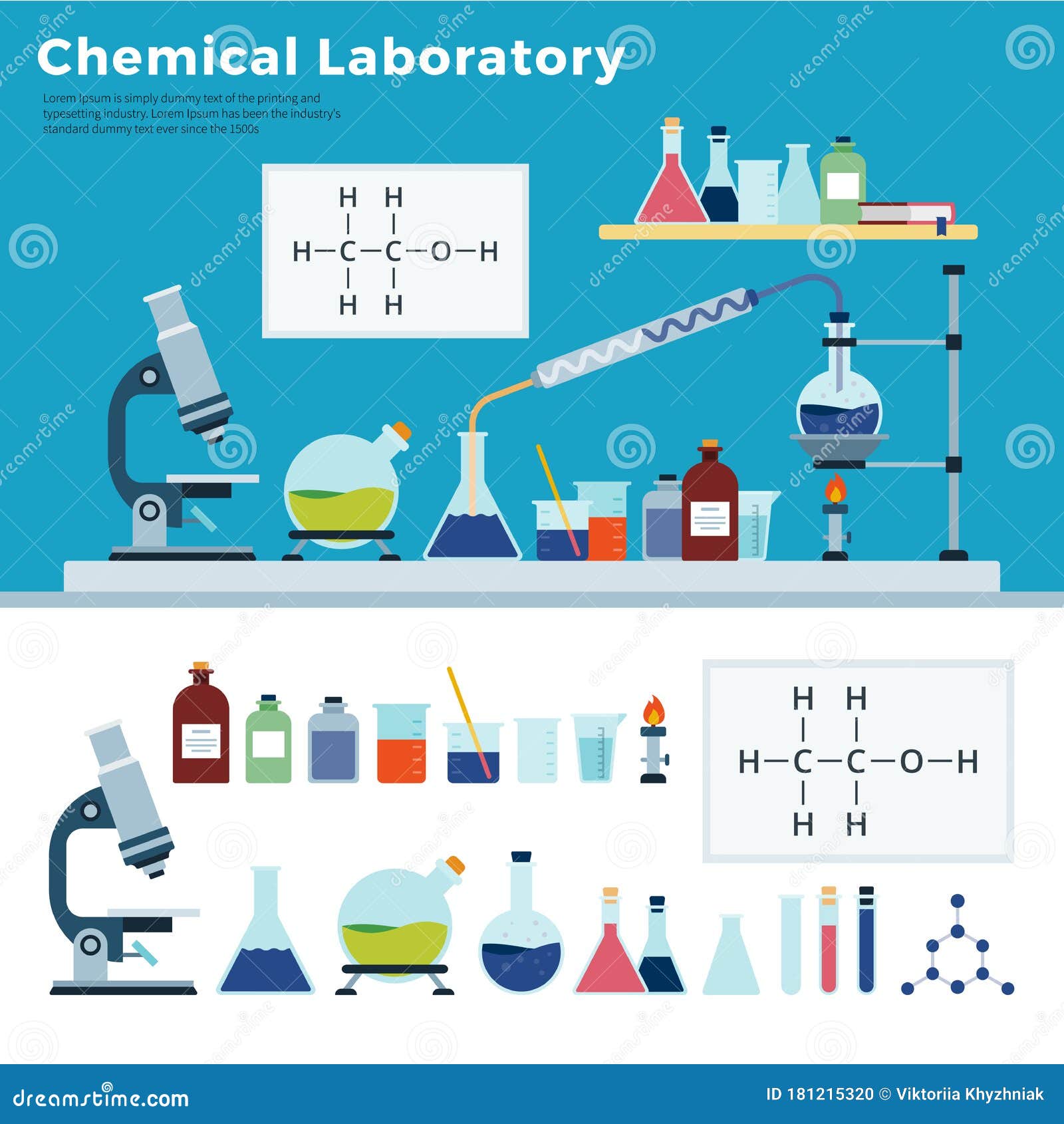 Chemical Laboratory Equipment Stock Vector - Illustration of chemistry ...