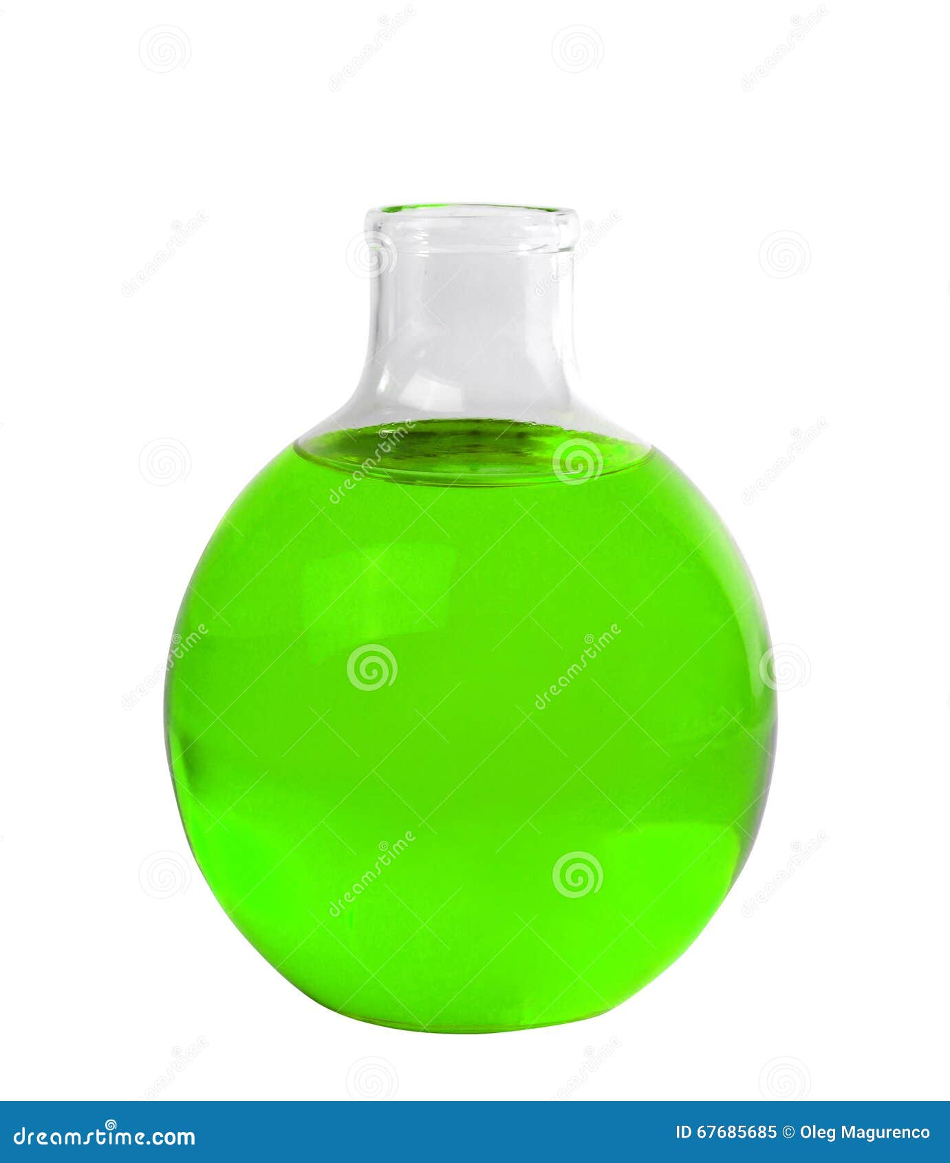 Chemical Laboratory Flask with Green Liquid Stock Image - Image of ...