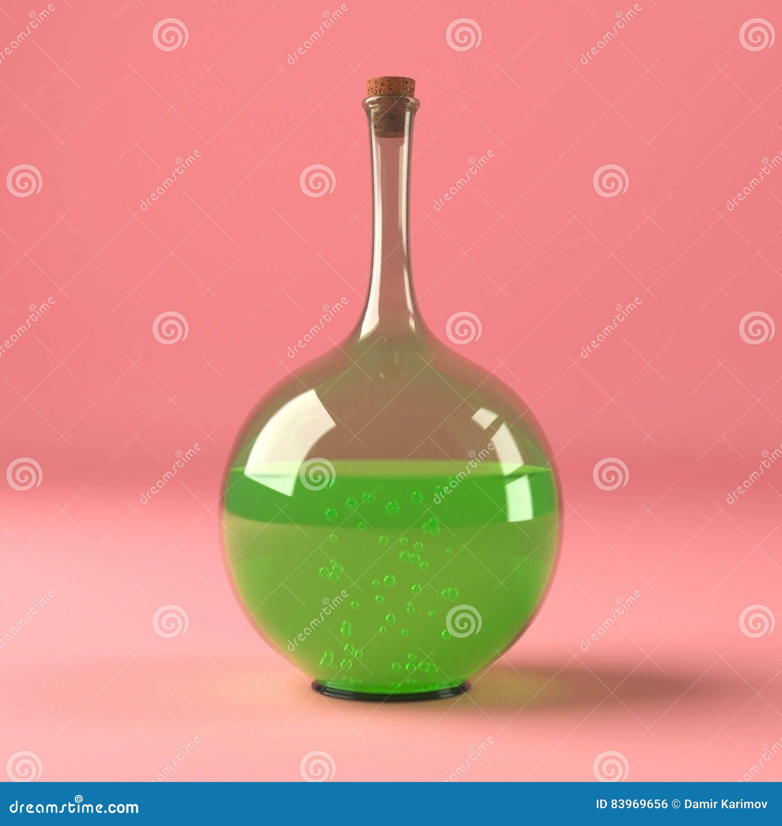 Chemical Laboratory Flask with Green Liquid Stock Illustration ...