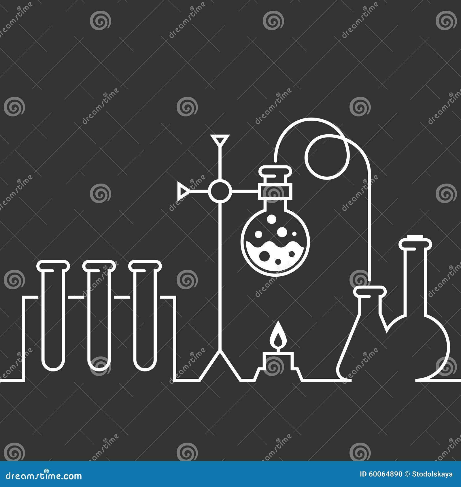 Chemical Laboratory Flat Style Background Stock Vector - Illustration ...