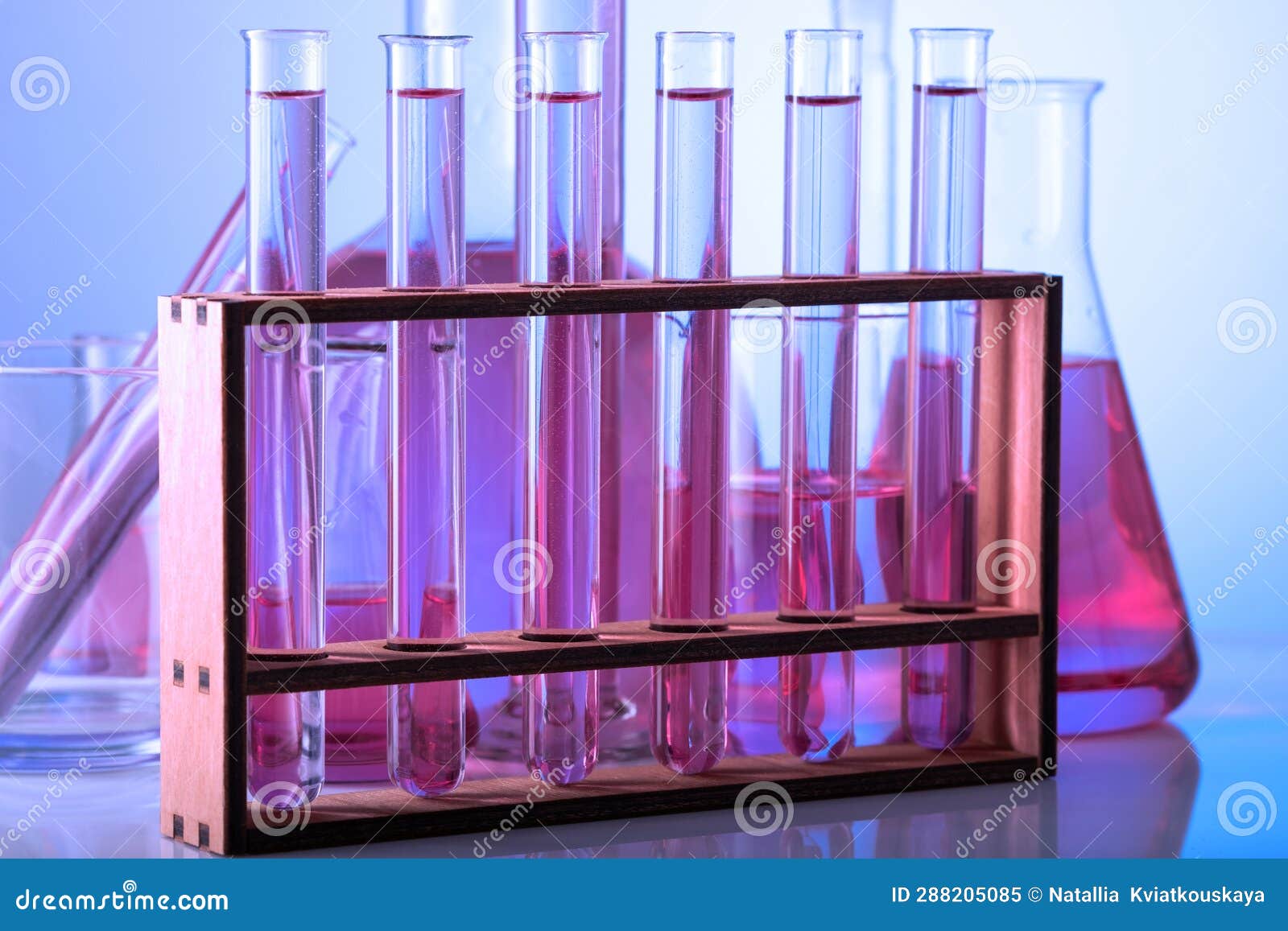 Chemical Laboratory with Glass Test Tubes and Flasks Stock Image ...