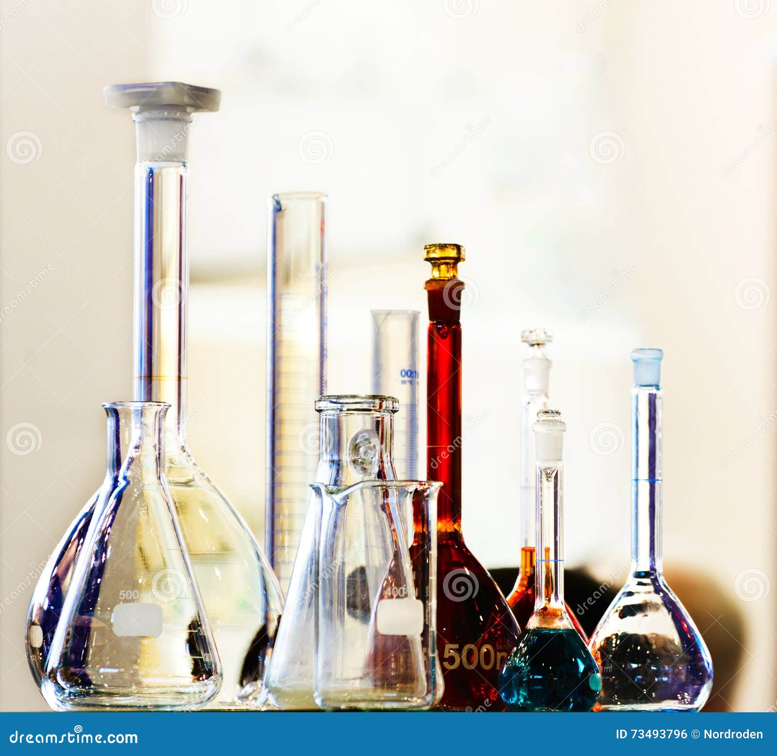 Chemical Laboratory Glassware. Abstract Background Stock Photo - Image ...