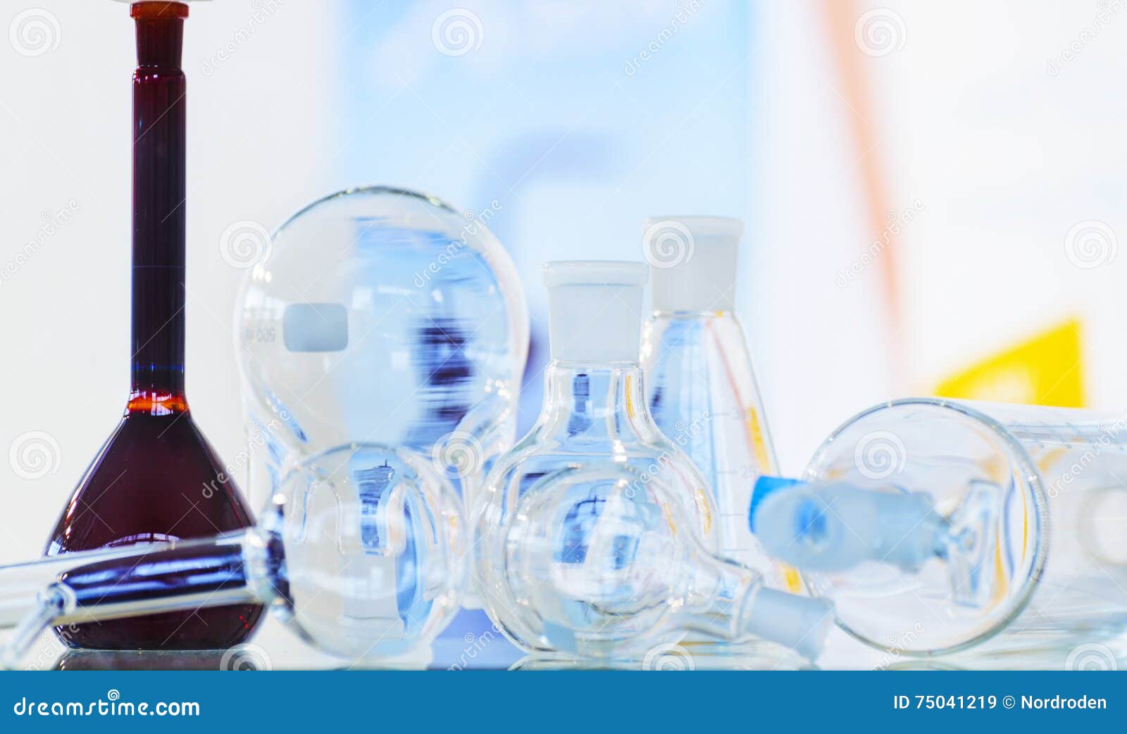 Chemical Laboratory Glassware. Abstract Background. Stock Image - Image ...