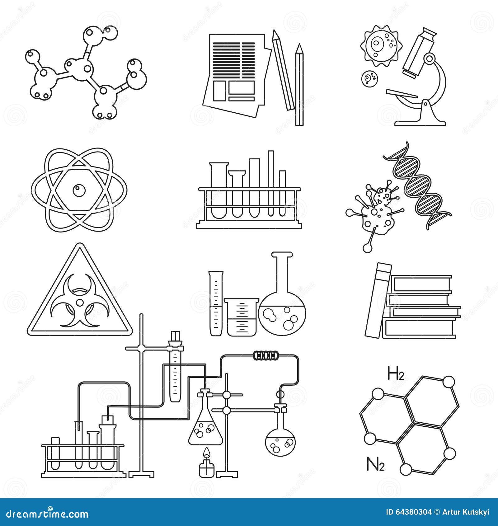 Laboratory And Science Line Icons. Linear Set. Quality Vector Line Set ...