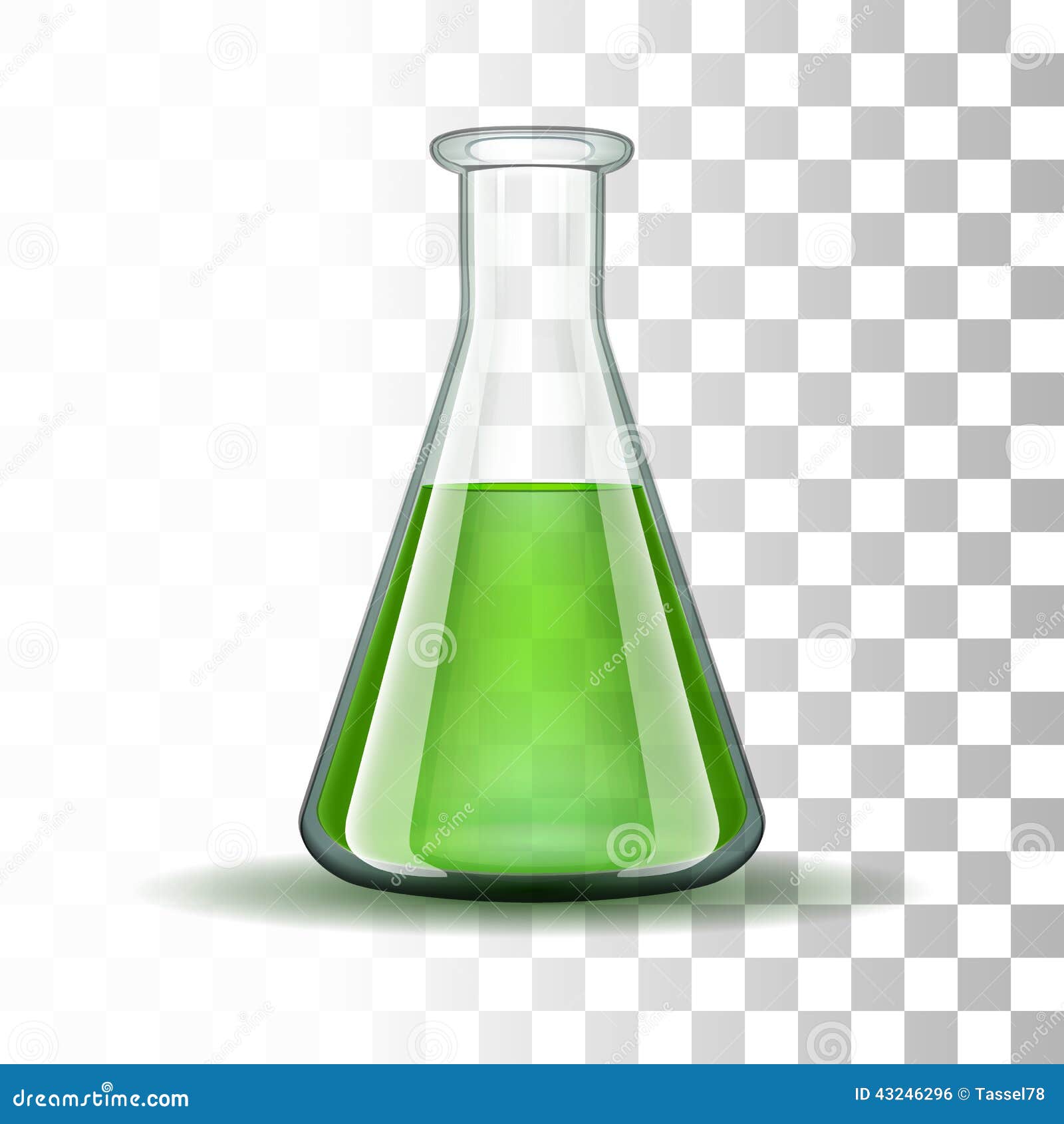 Chemical Laboratory Transparent Flask with Green Stock Vector ...