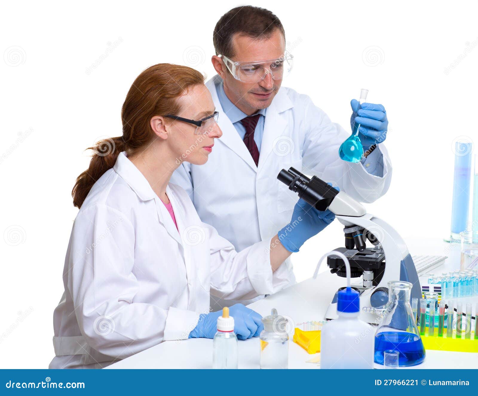 Chemical Laboratory with Two Scientist Working Stock Image - Image of ...