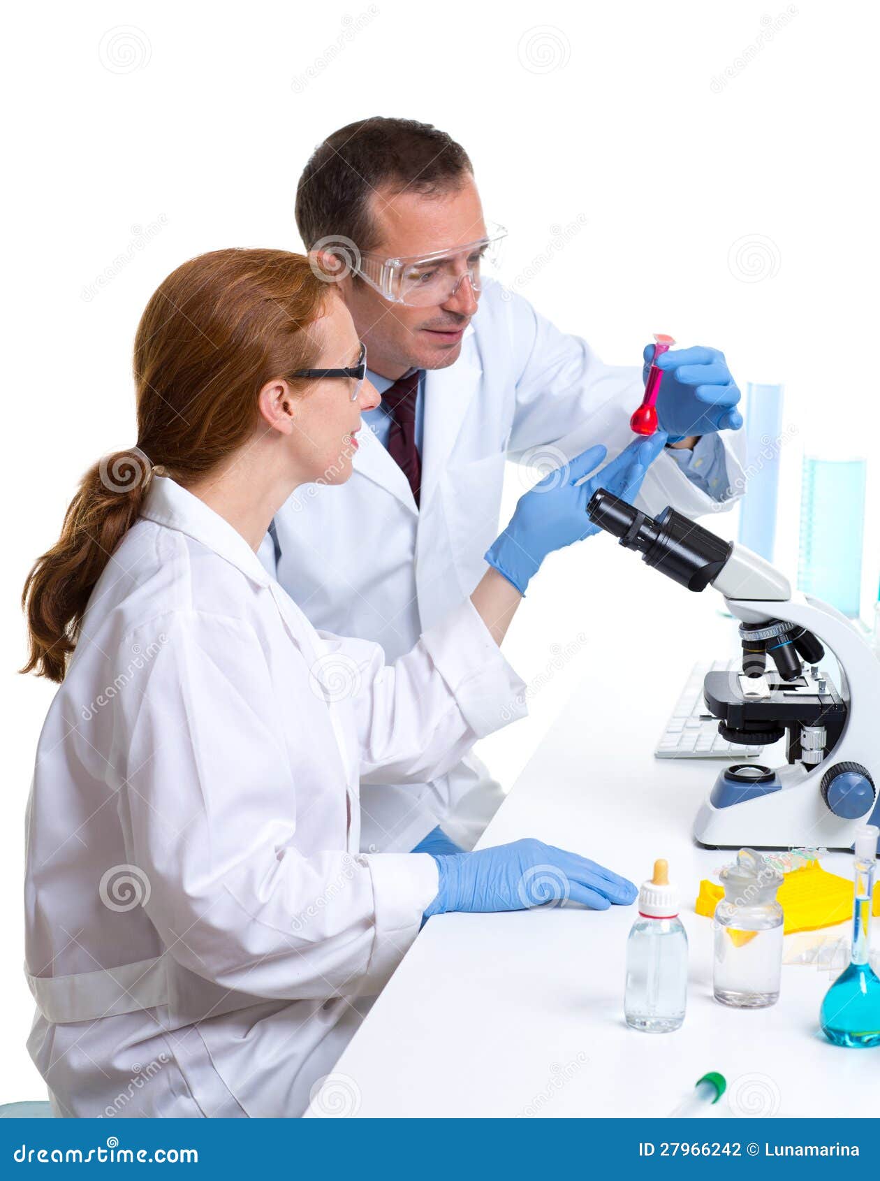 Chemical Laboratory with Two Scientist Working Stock Photo - Image of ...